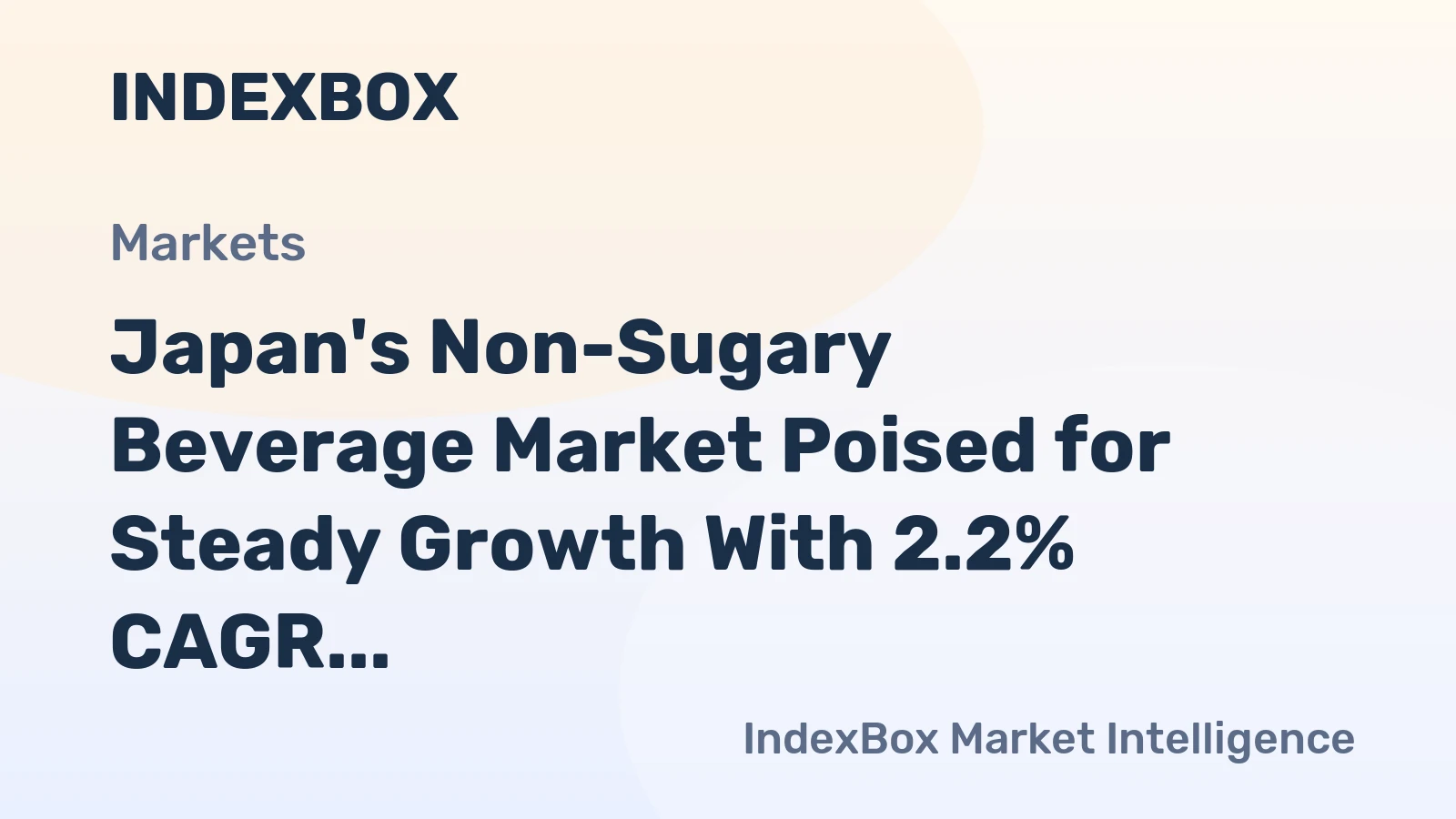Japan's Non-Sugary Beverage Market Poised for Steady Growth With 2.2% CAGR in Value