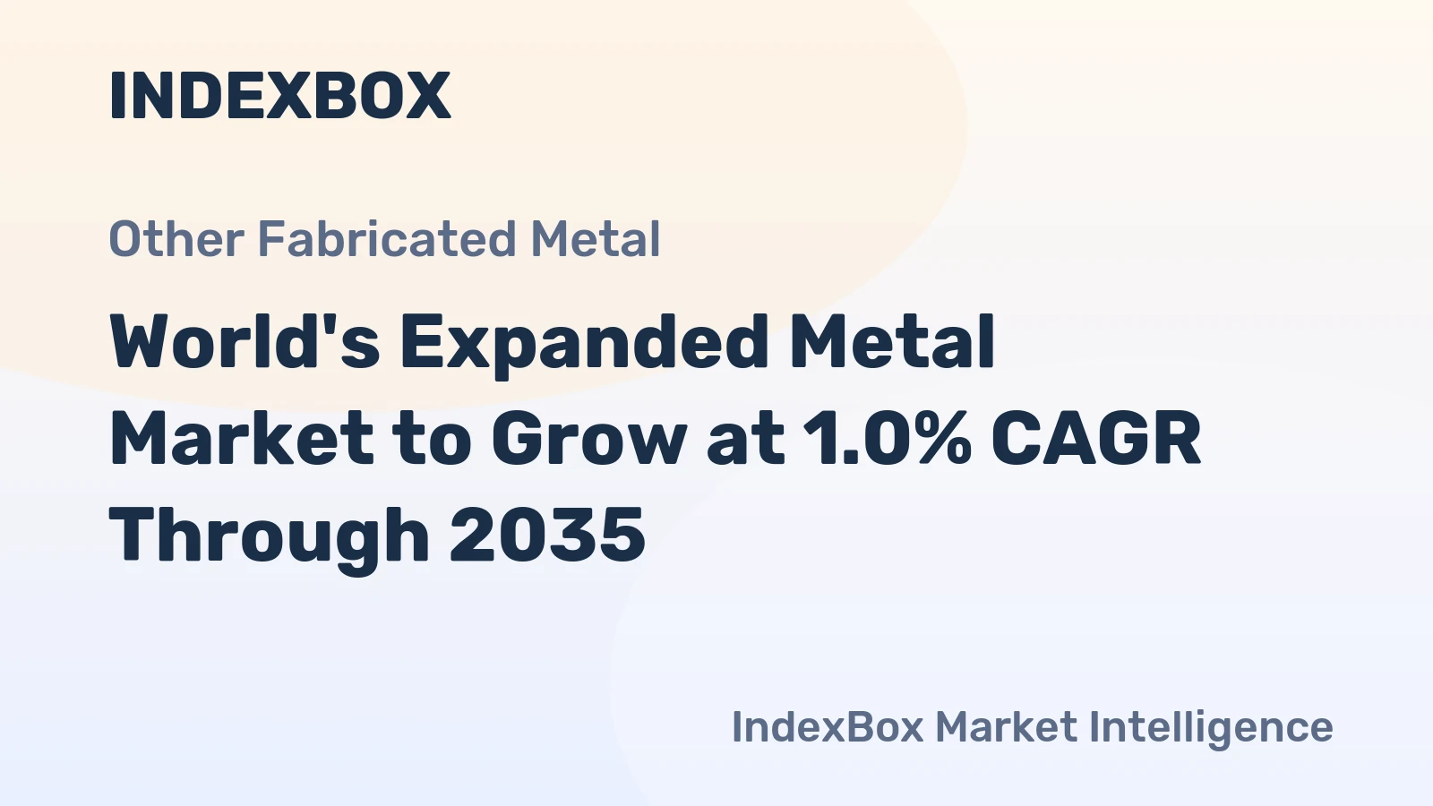 World's Expanded Metal Market to Grow at 1.0% CAGR Through 2035