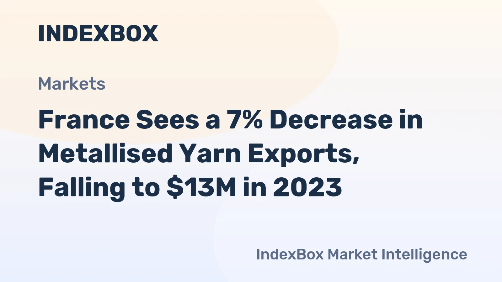 France Sees a 7% Decrease in Metallised Yarn Exports, Falling to $13M in 2023