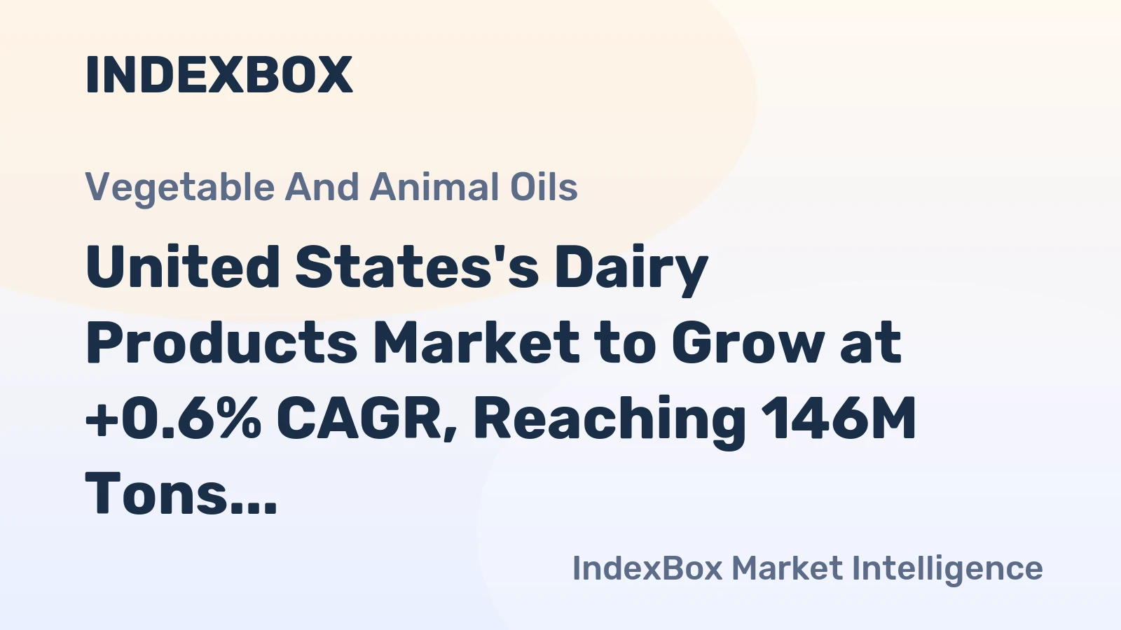 United States's Dairy Products Market to Grow at +0.6% CAGR, Reaching 146M Tons by 2035