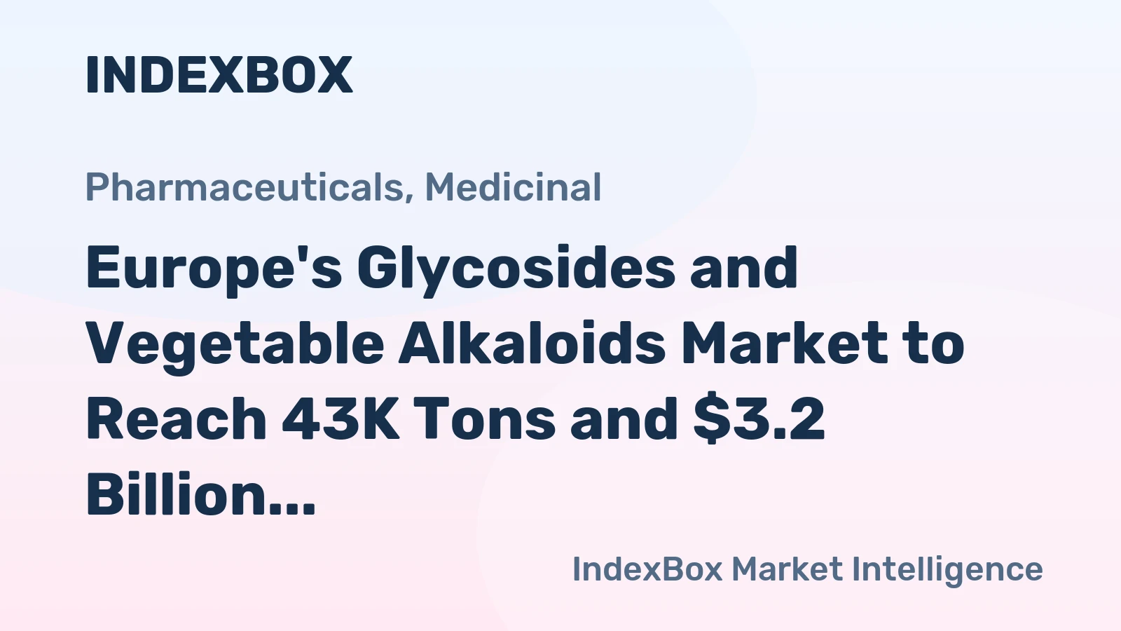 Europe's Glycosides and Vegetable Alkaloids Market to Reach 43K Tons and $3.2 Billion by 2035