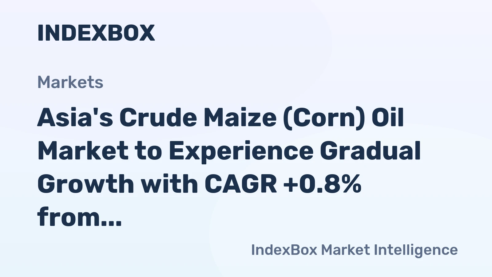 Asia's Crude Maize (Corn) Oil Market to Experience Gradual Growth with CAGR +0.8% from 2024-2035
