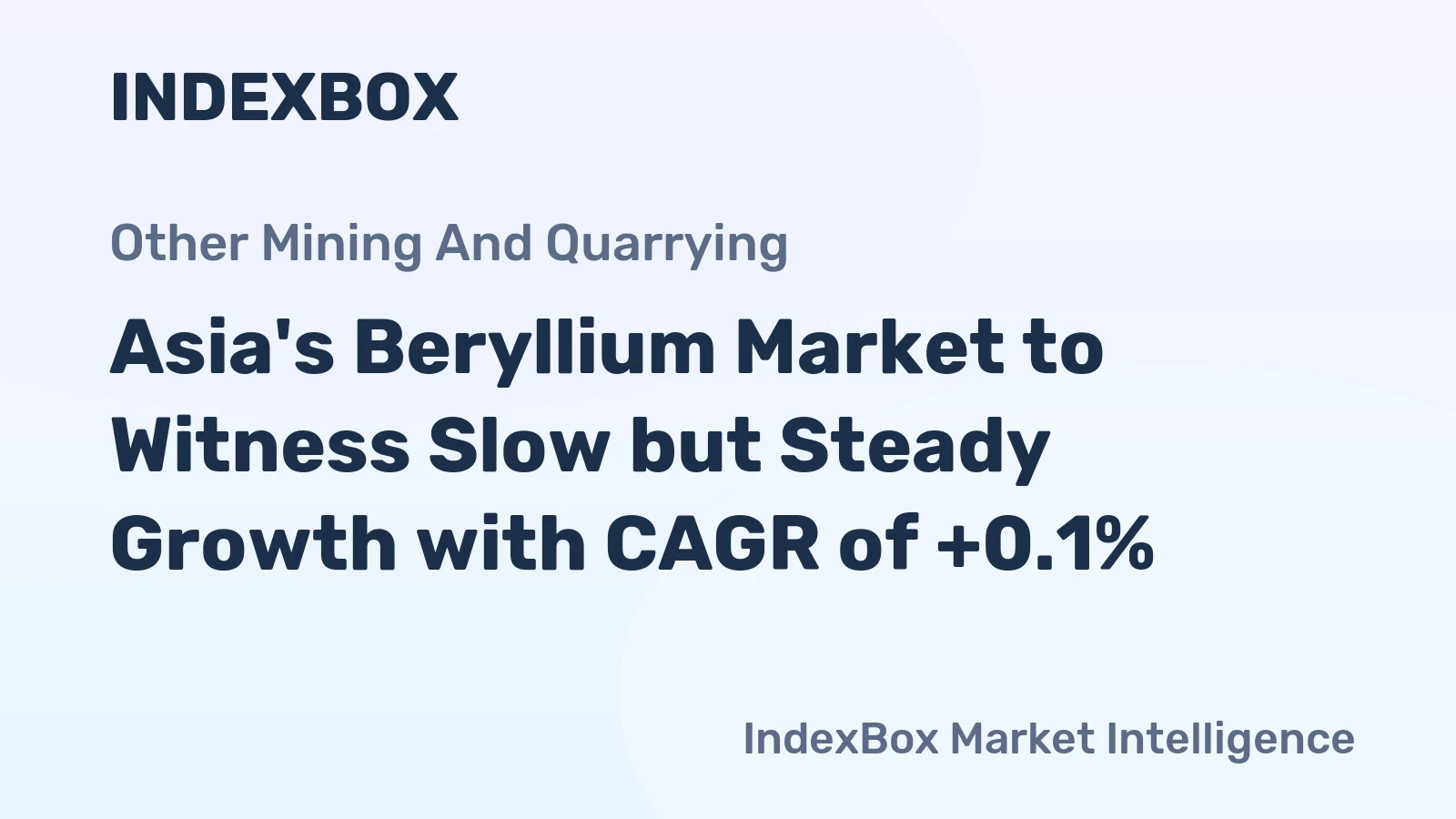 Asia's Beryllium Market to Witness Slow but Steady Growth with CAGR of +0.1%