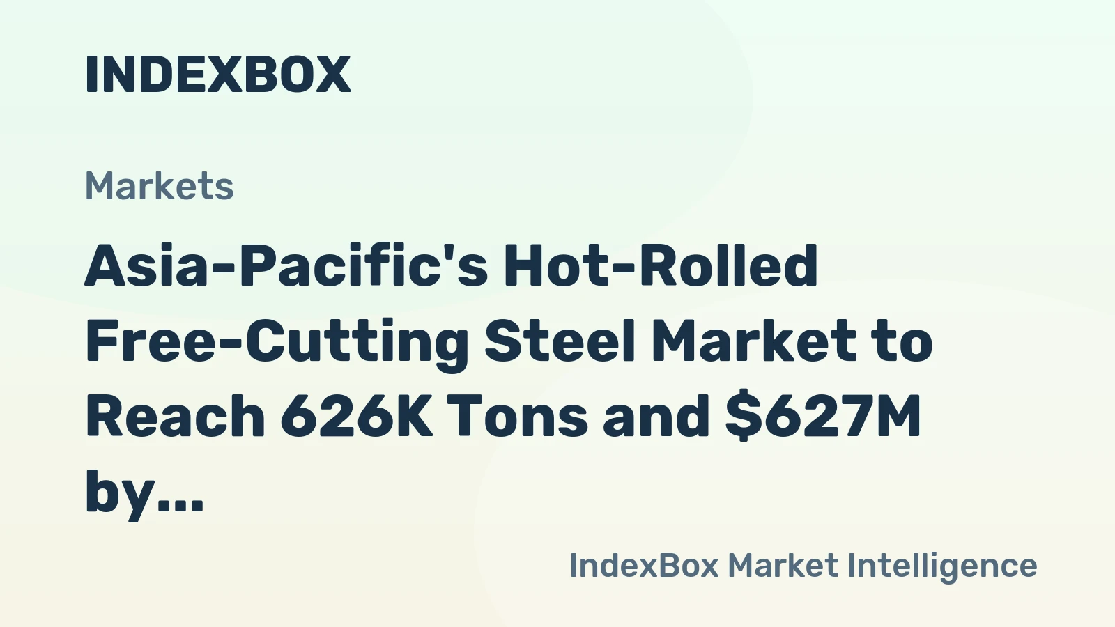 Asia-Pacific's Hot-Rolled Free-Cutting Steel Market to Reach 626K Tons and $627M by 2035