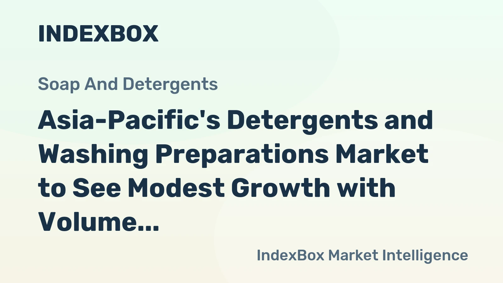 Asia-Pacific's Detergents and Washing Preparations Market to See Modest Growth with Volume Reaching 1.5M Tons by 2035
