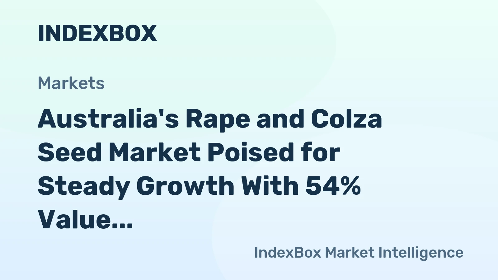 Australia's Rape and Colza Seed Market Poised for Steady Growth With 54% Value CAGR Through 2035