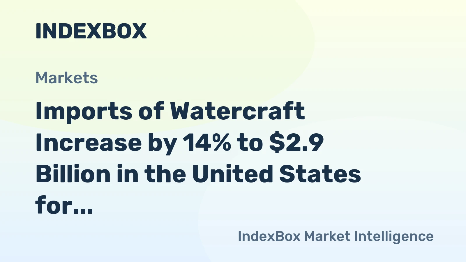 Imports of Watercraft Increase by 14% to $2.9 Billion in the United States for the Year 2023