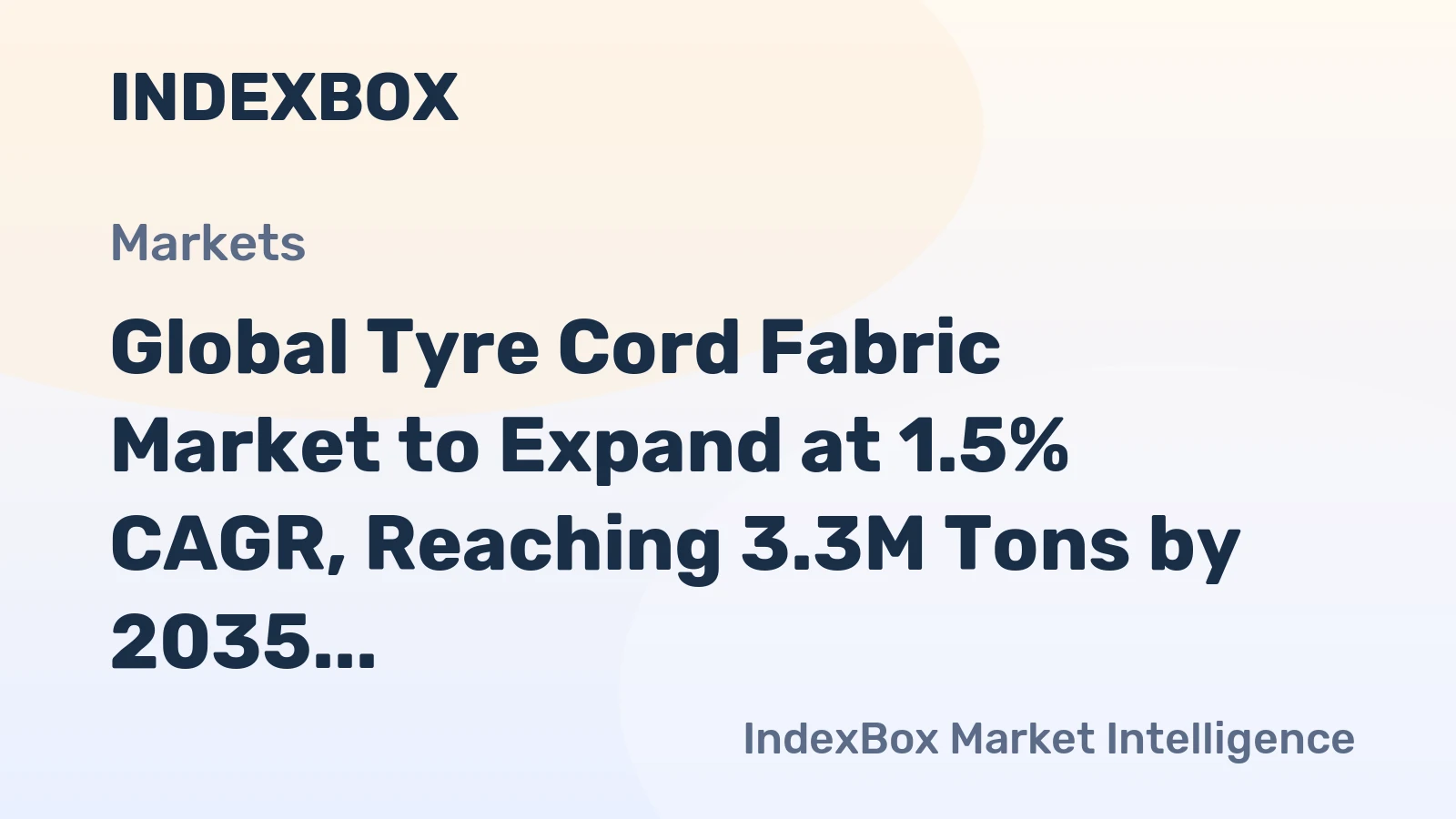 Global Tyre Cord Fabric Market to Expand at 1.5% CAGR, Reaching 3.3M Tons by 2035
