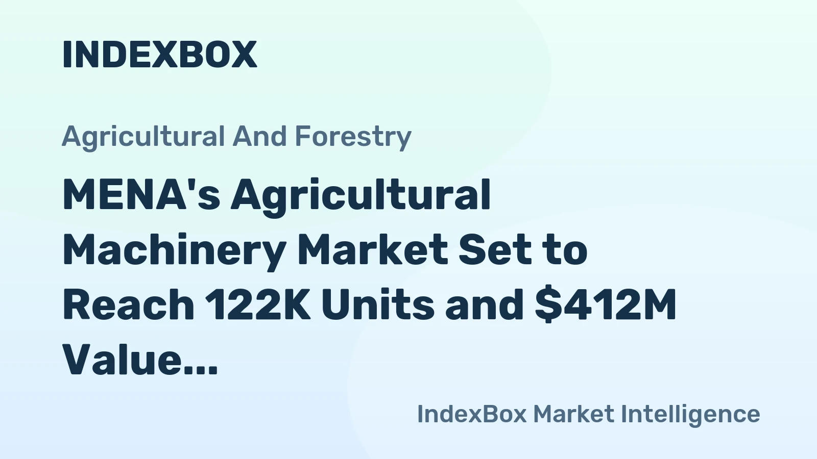 MENA's Agricultural Machinery Market Set to Reach 122K Units and $412M Value by 2035