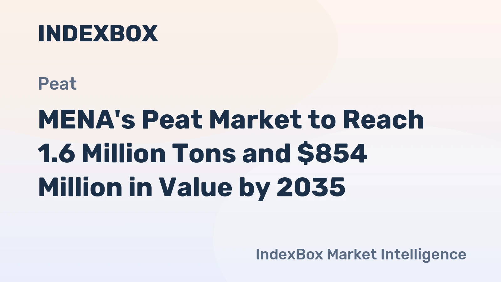 MENA's Peat Market to Reach 1.6 Million Tons and $854 Million in Value by 2035