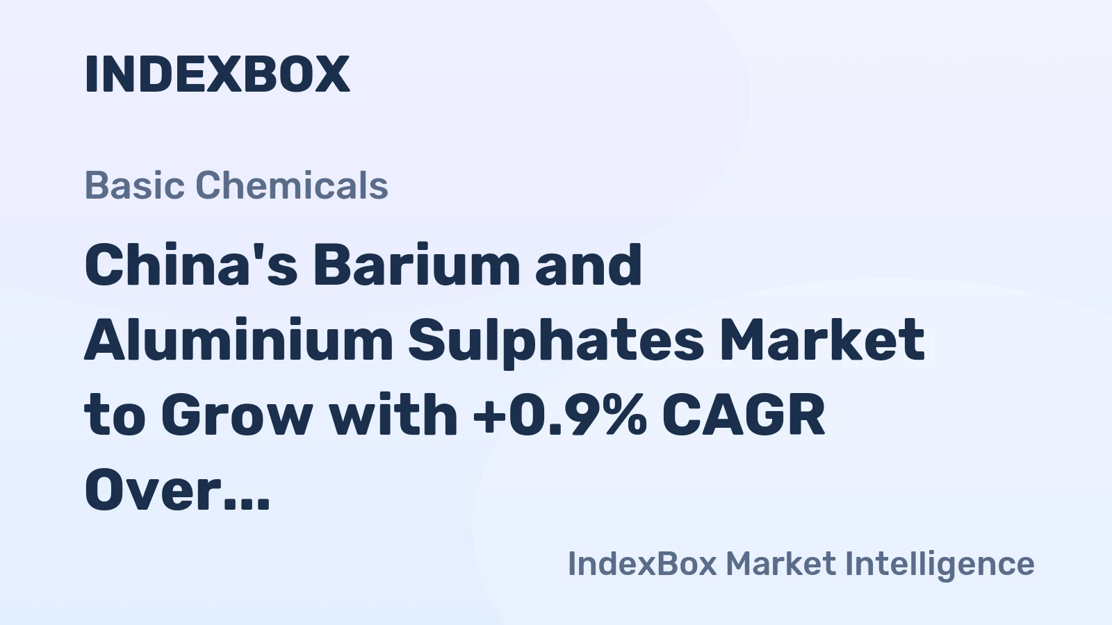 China's Barium and Aluminium Sulphates Market to Grow with +0.9% CAGR Over Next Decade