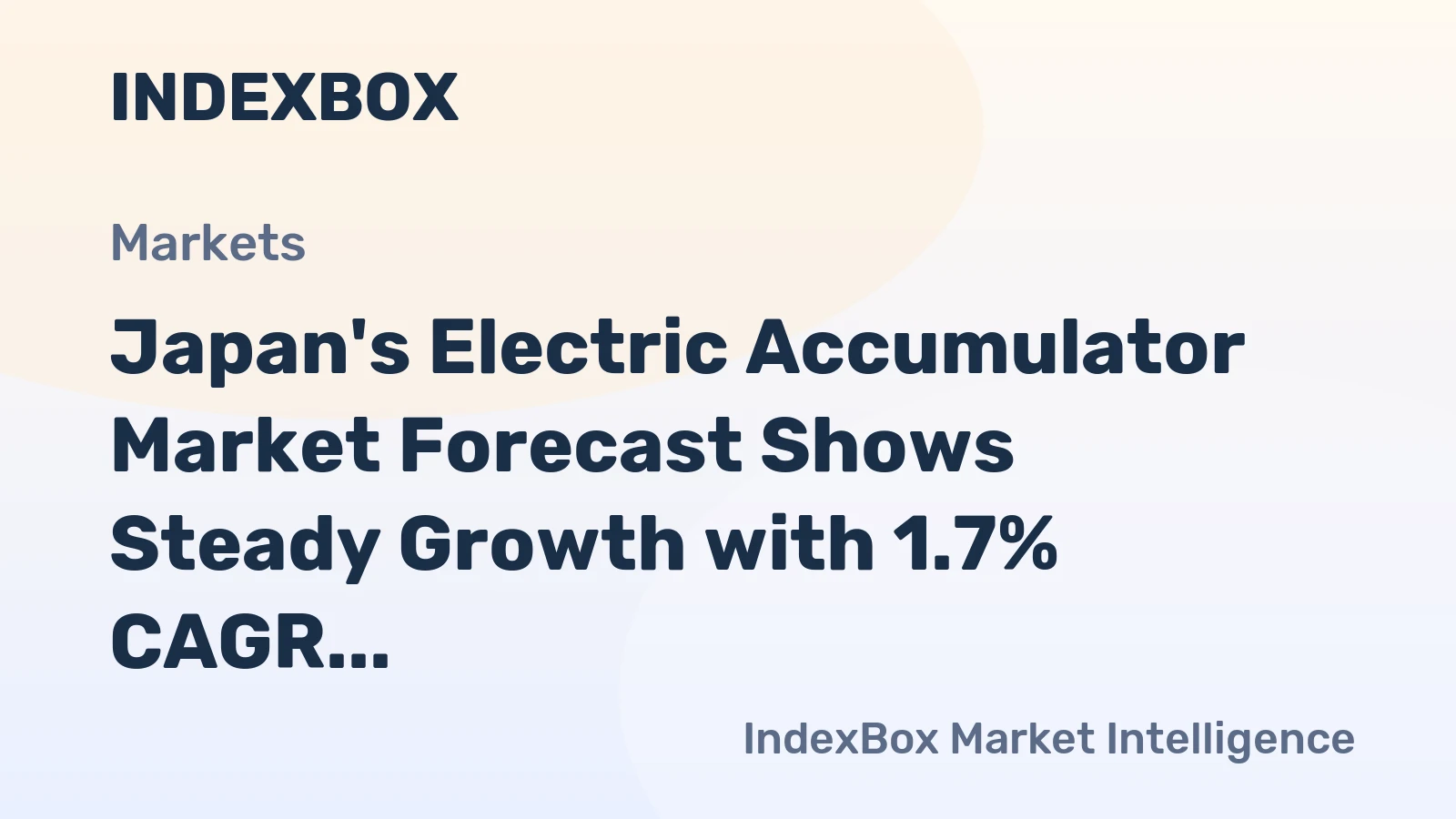 Japan's Electric Accumulator Market Forecast Shows Steady Growth with 1.7% CAGR in Value Through 2035
