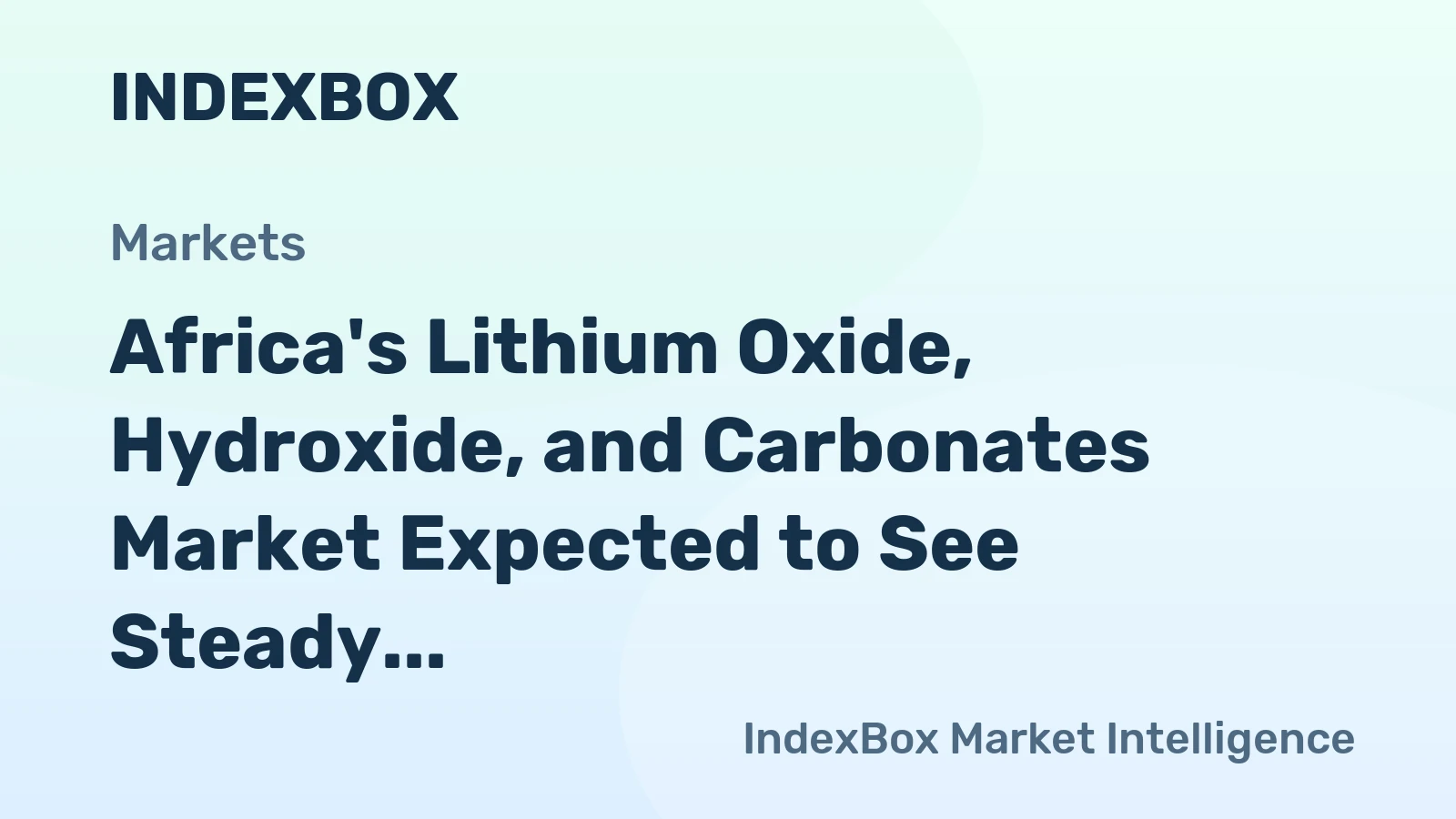 Africa's Lithium Oxide, Hydroxide, and Carbonates Market Expected to See Steady Growth, Reaching 5.1K Tons and $95M by 2035
