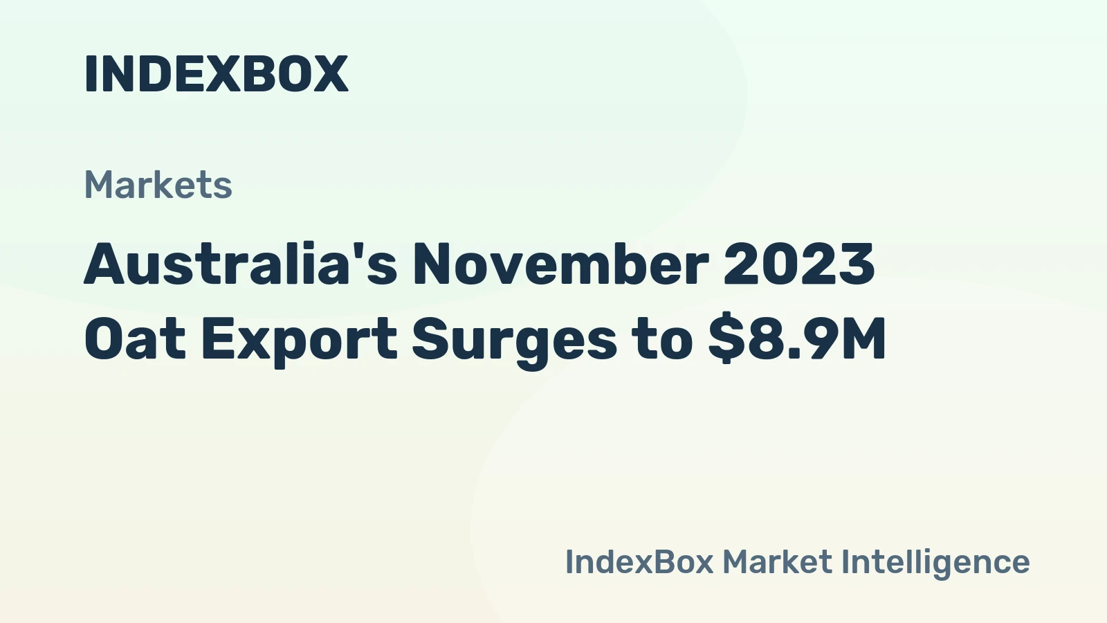 Australia's November 2023 Oat Export Surges to $8.9M