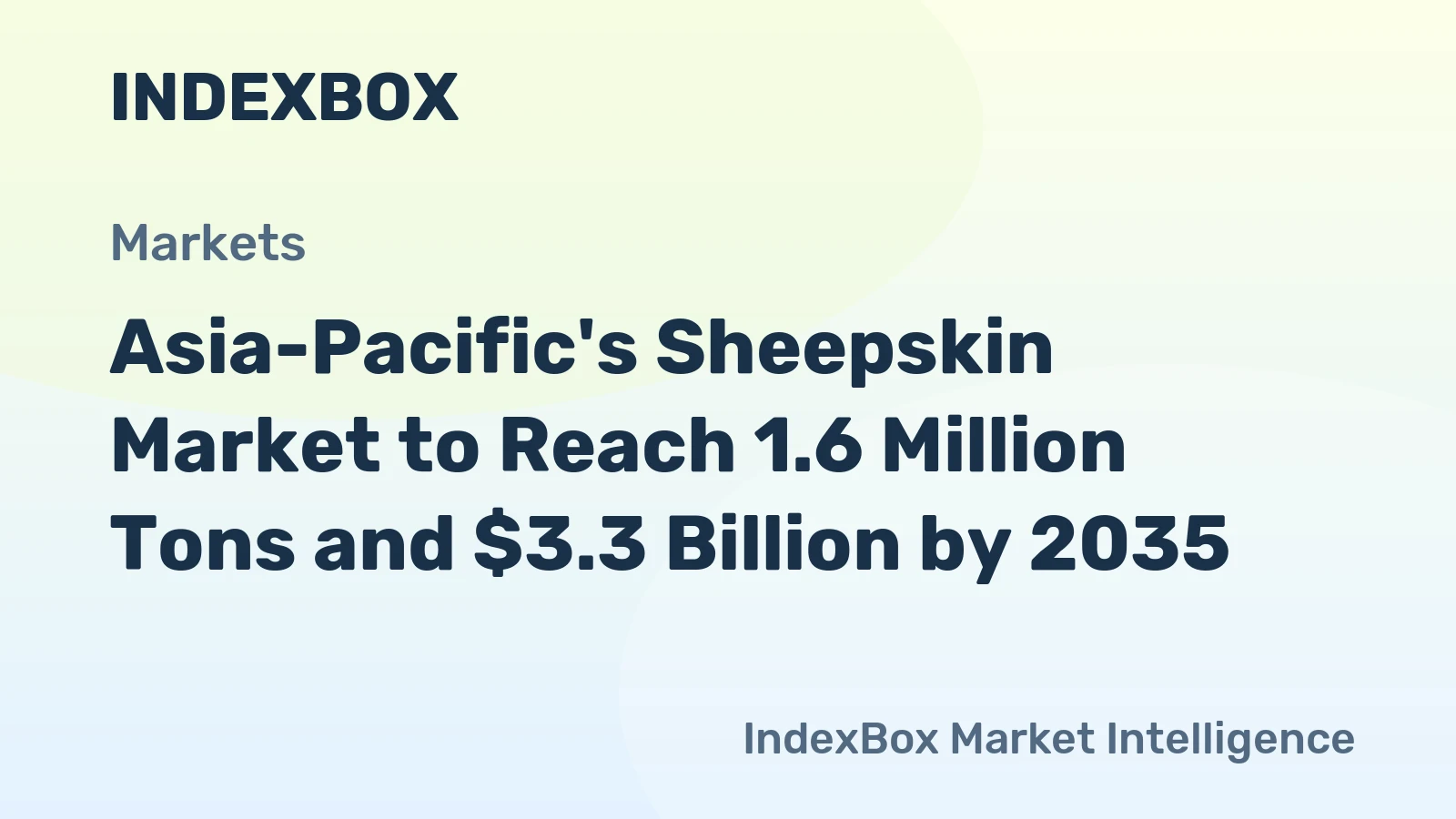 Asia-Pacific's Sheepskin Market to Reach 1.6 Million Tons and $3.3 Billion by 2035