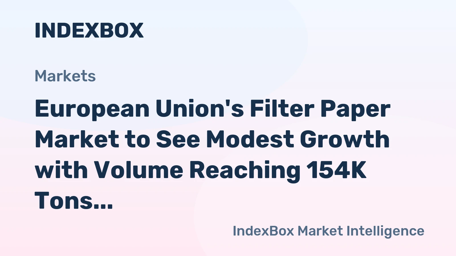 European Union's Filter Paper Market to See Modest Growth with Volume Reaching 154K Tons and Value Reaching $1.1B by 2035