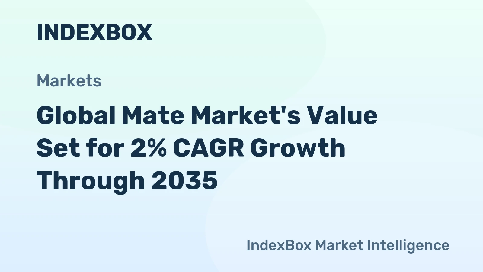 Global Mate Market's Value Set for 2% CAGR Growth Through 2035