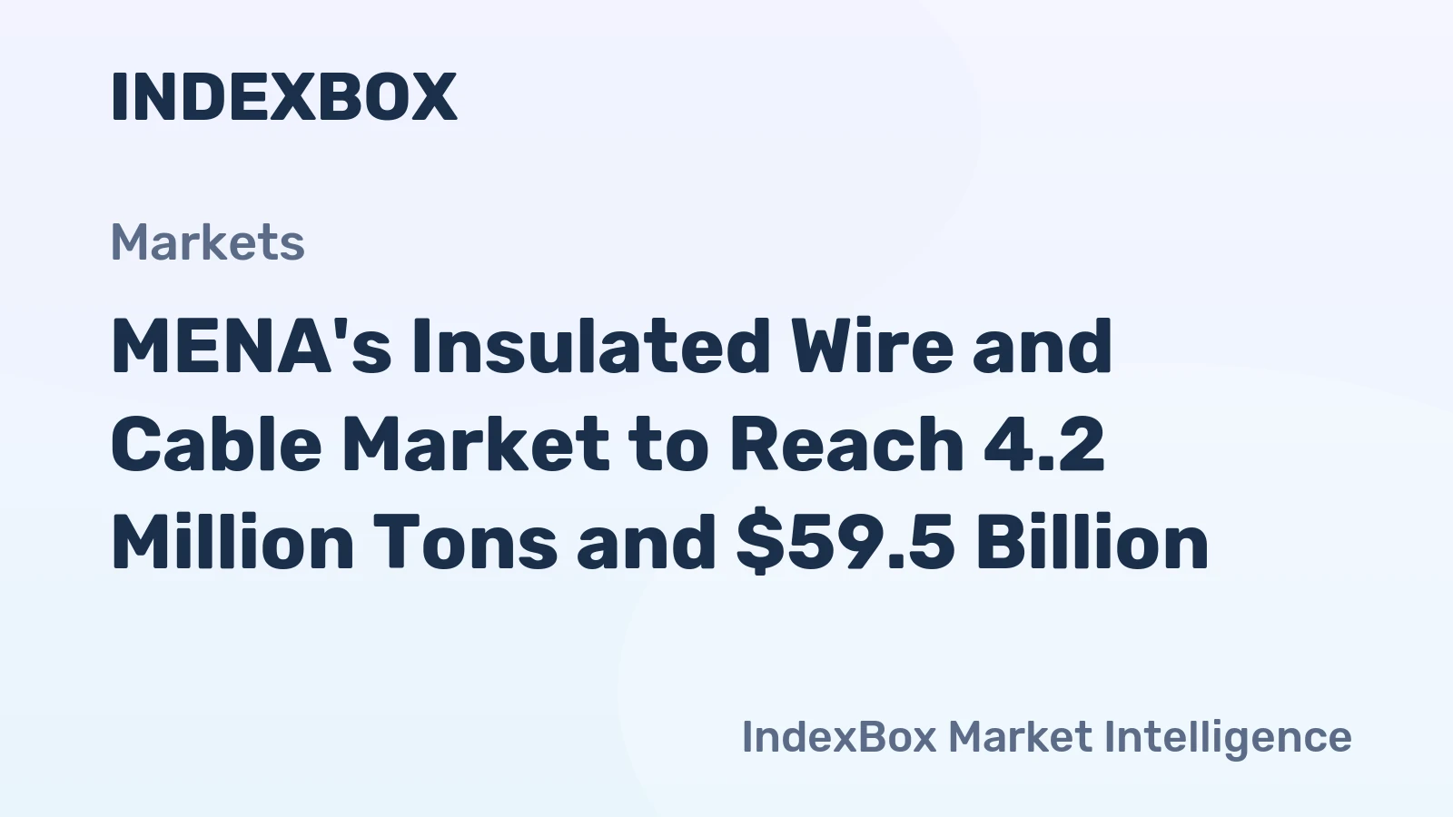 MENA's Insulated Wire and Cable Market to Reach 4.2 Million Tons and $59.5 Billion