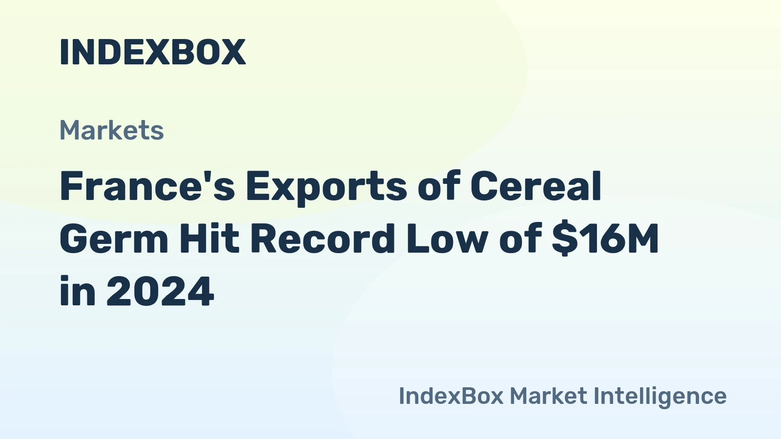 France's Exports of Cereal Germ Hit Record Low of $16M in 2024