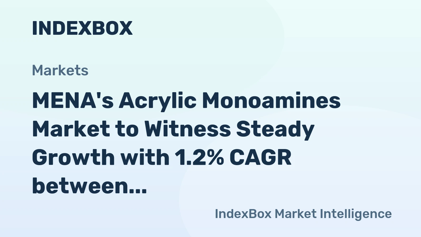 MENA's Acrylic Monoamines Market to Witness Steady Growth with 1.2% CAGR between 2024-2035