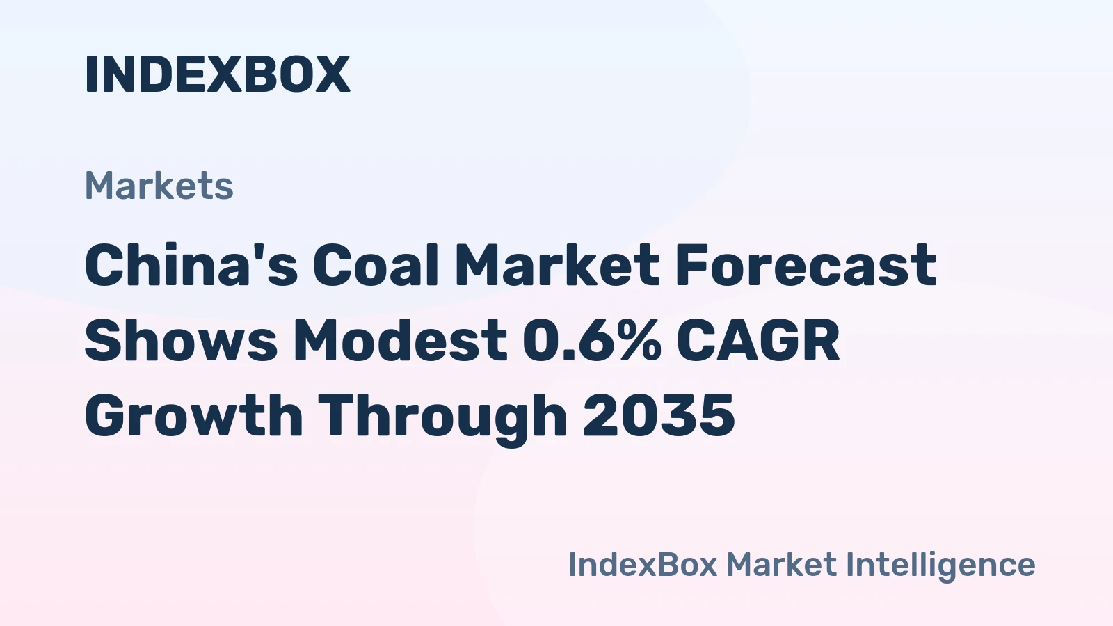 China's Coal Market Forecast Shows Modest 0.6% CAGR Growth Through 2035