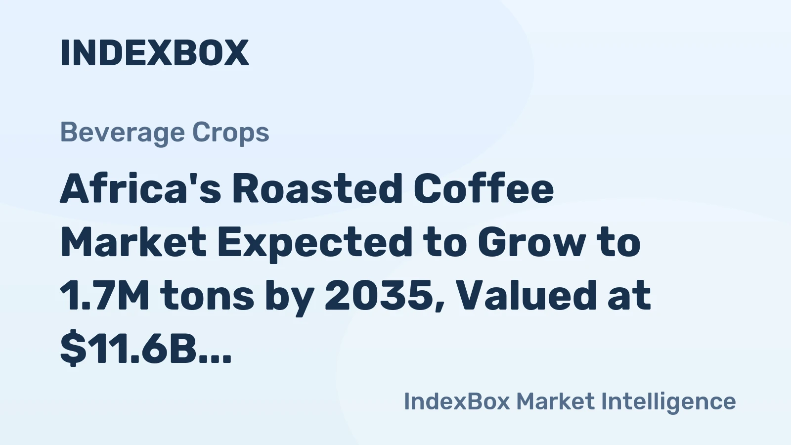 Africa's Roasted Coffee Market Expected to Grow to 1.7M tons by 2035, Valued at $11.6B