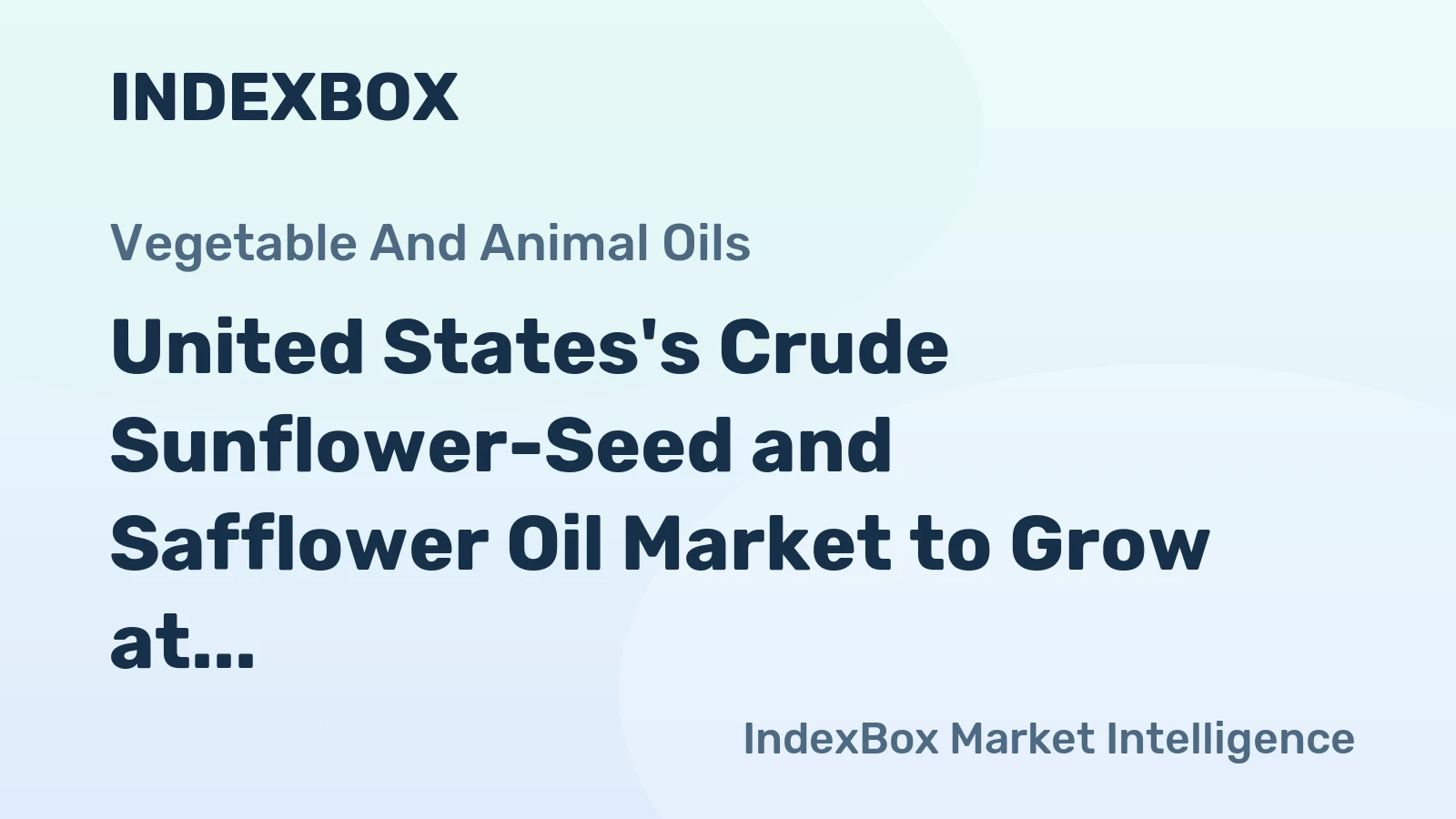 United States's Crude Sunflower-Seed and Safflower Oil Market to Grow at a CAGR of 3.2% through 2035, Reaching $693M