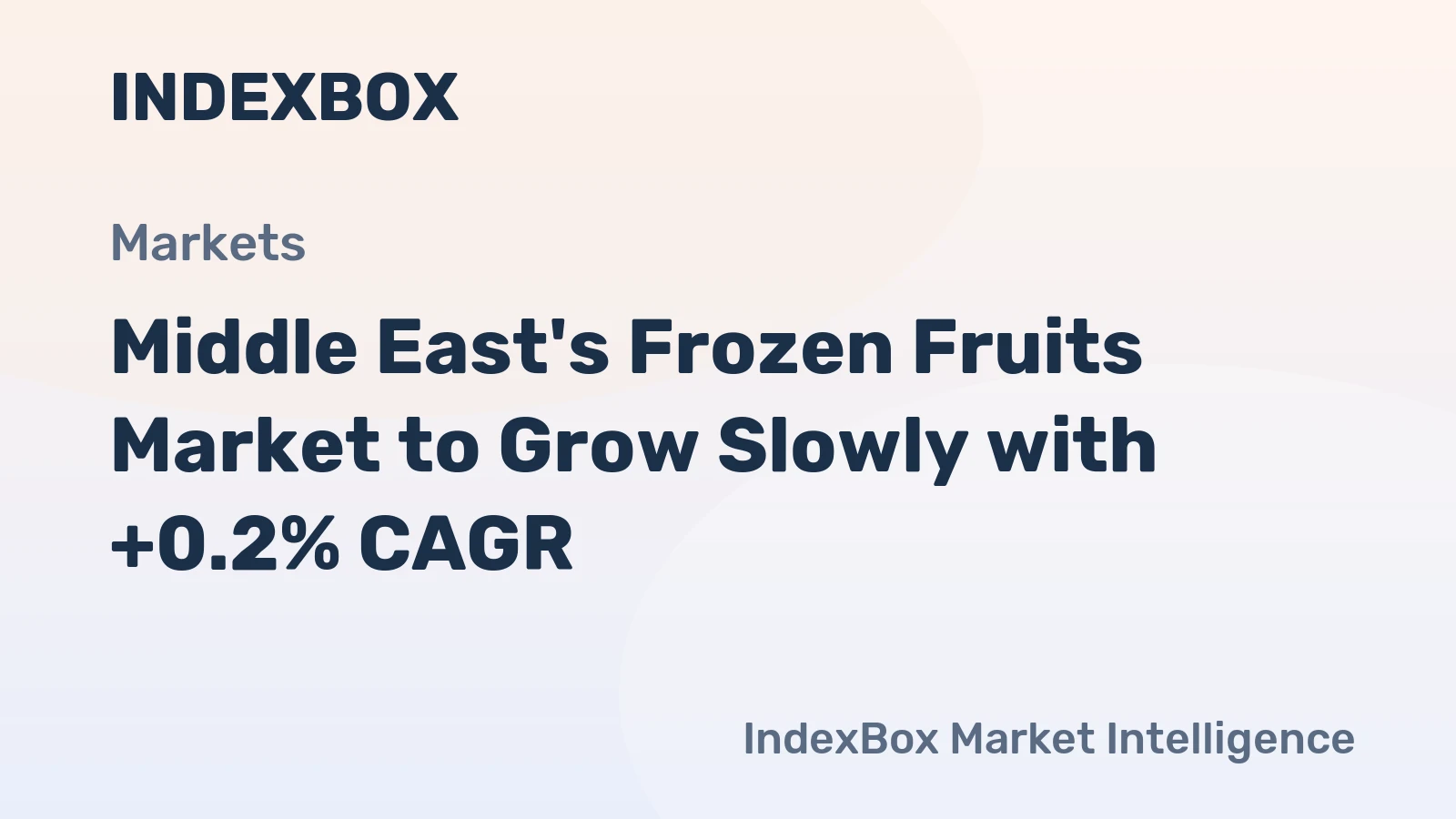 Middle East's Frozen Fruits Market to Grow Slowly with +0.2% CAGR