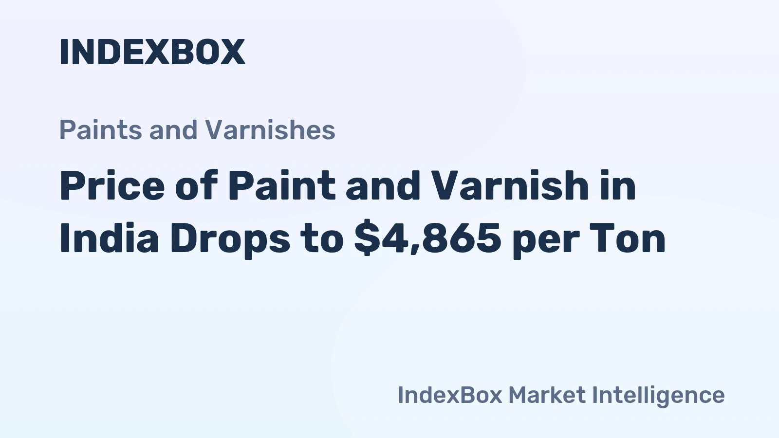 Price of Paint and Varnish in India Drops to $4,865 per Ton