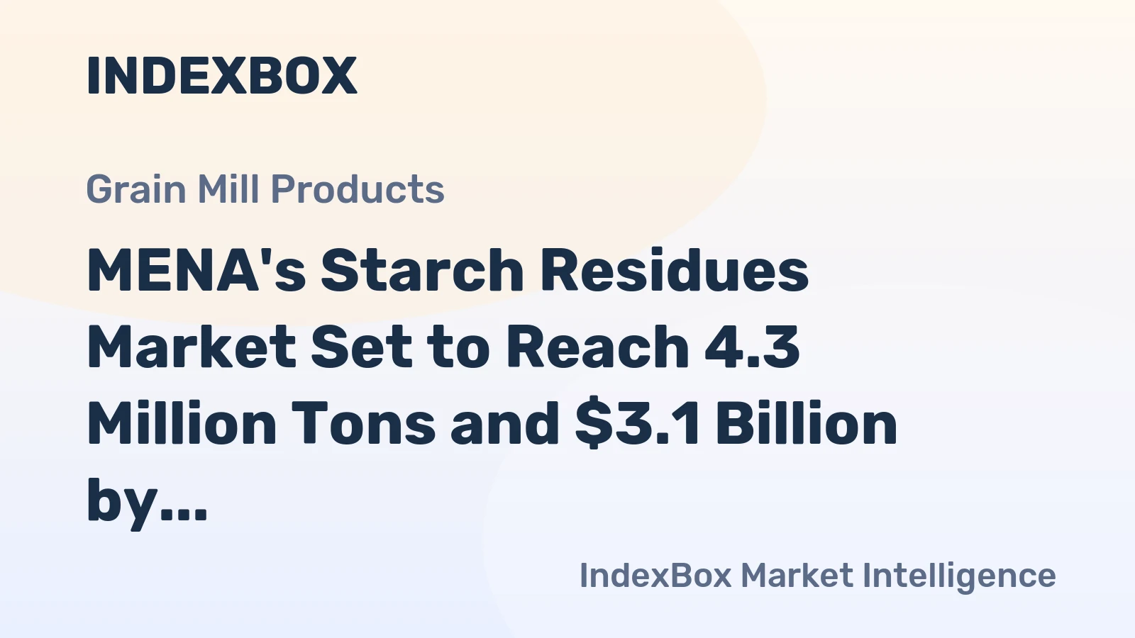 MENA's Starch Residues Market Set to Reach 4.3 Million Tons and $3.1 Billion by 2035