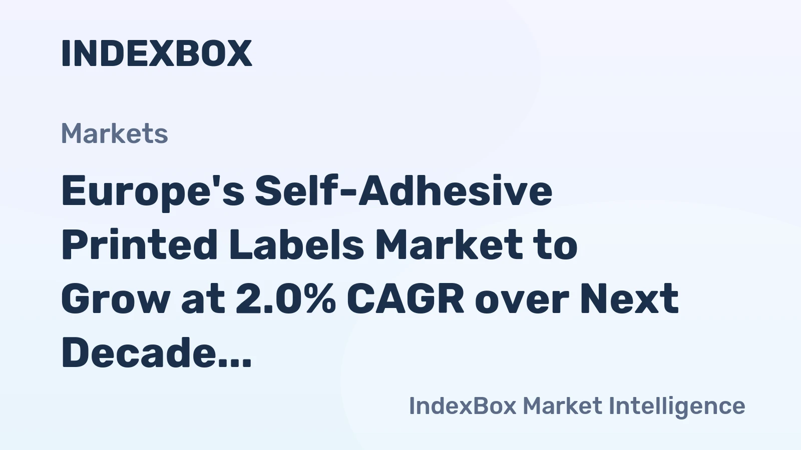 Europe's Self-Adhesive Printed Labels Market to Grow at 2.0% CAGR over Next Decade