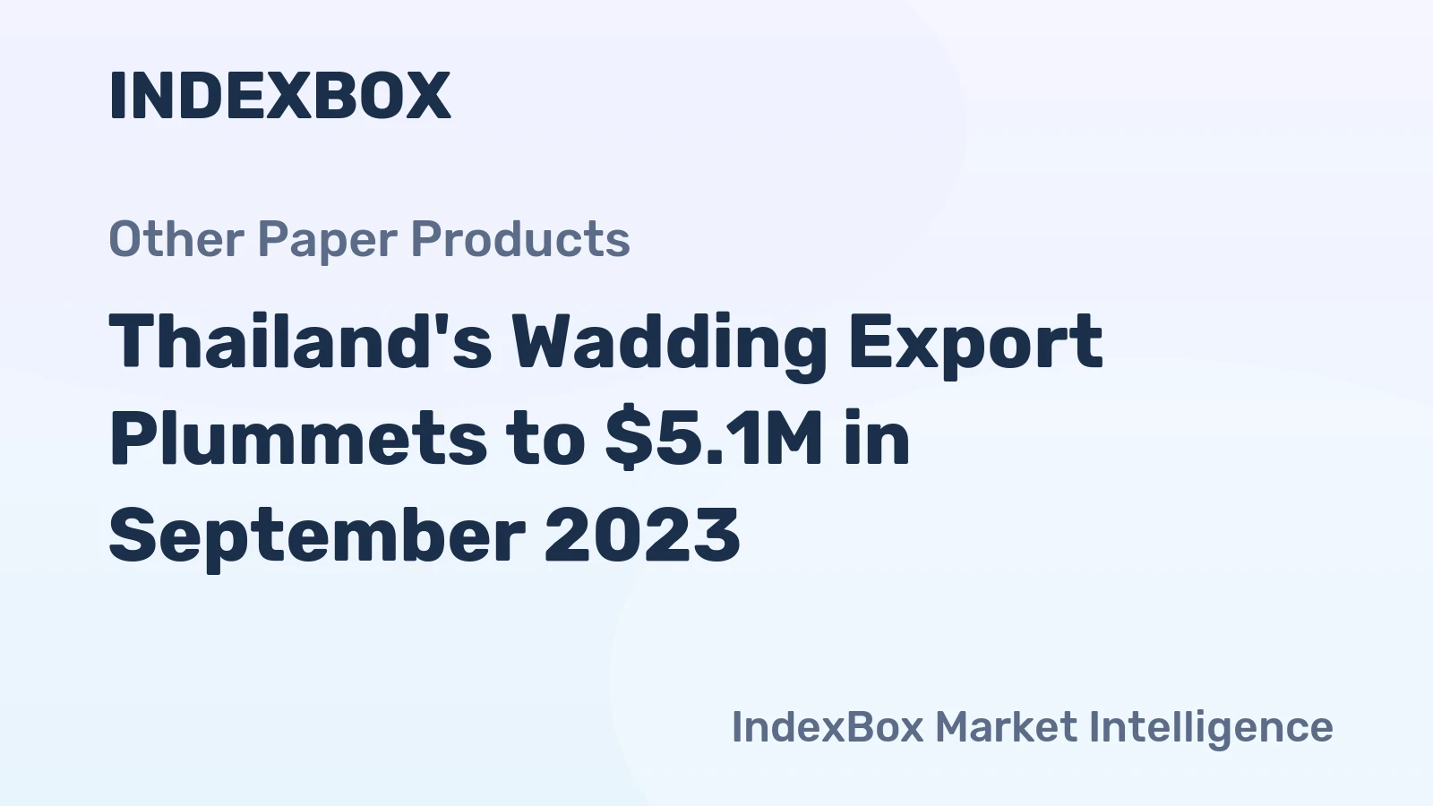 Thailand's Wadding Export Plummets to $5.1M in September 2023