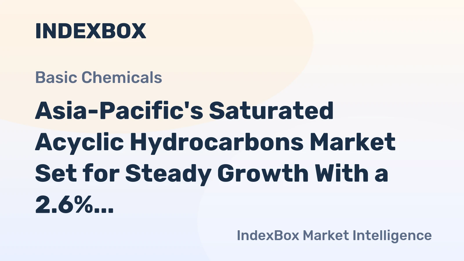 Asia-Pacific's Saturated Acyclic Hydrocarbons Market Set for Steady Growth With a 2.6% CAGR in Value Through 2035