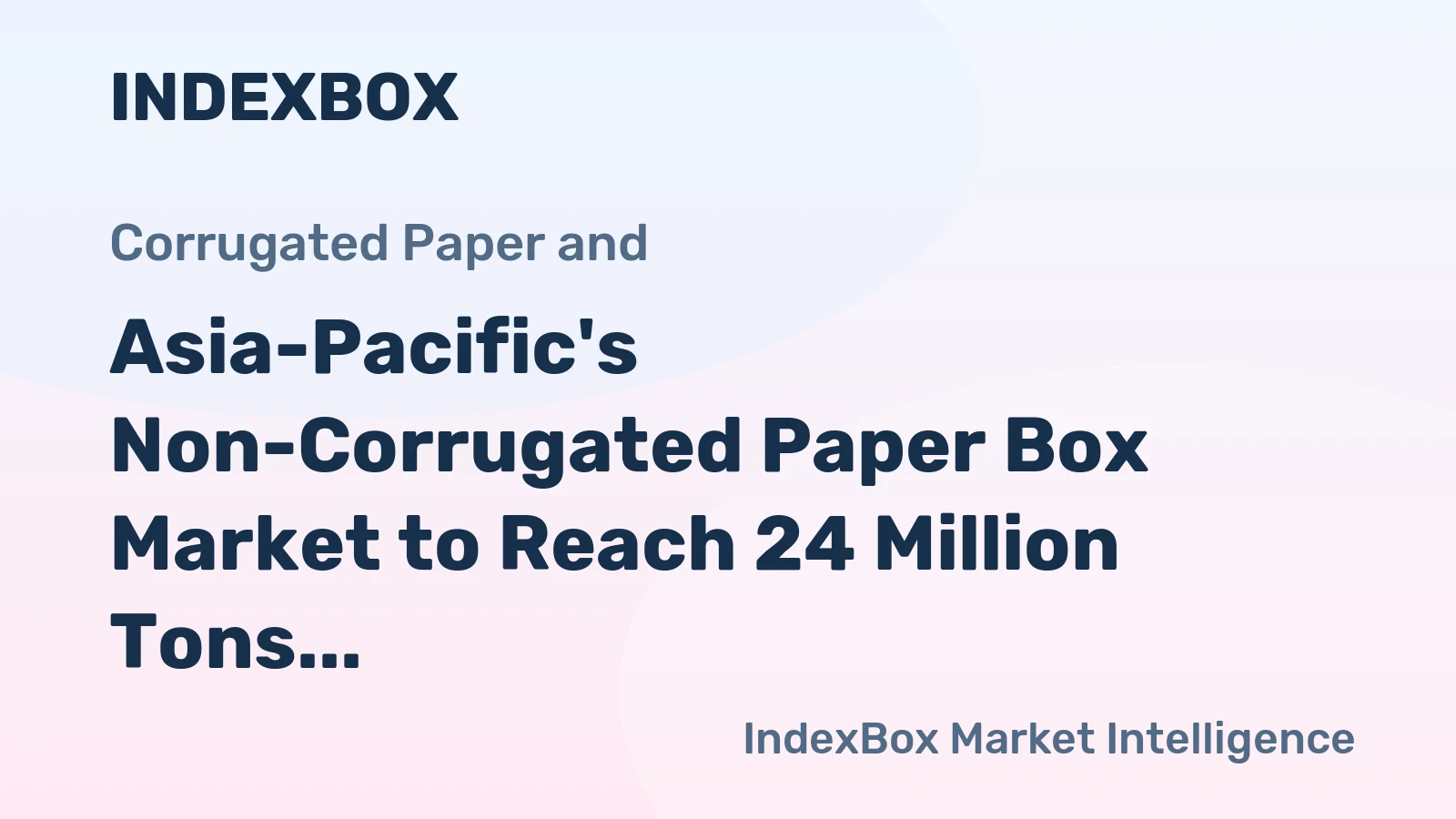 Asia-Pacific's Non-Corrugated Paper Box Market to Reach 24 Million Tons and $89.7 Billion by 2035