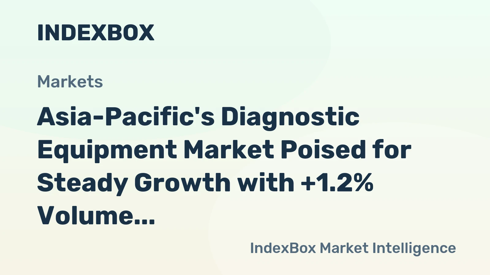 Asia-Pacific's Diagnostic Equipment Market Poised for Steady Growth with +1.2% Volume CAGR Through 2035