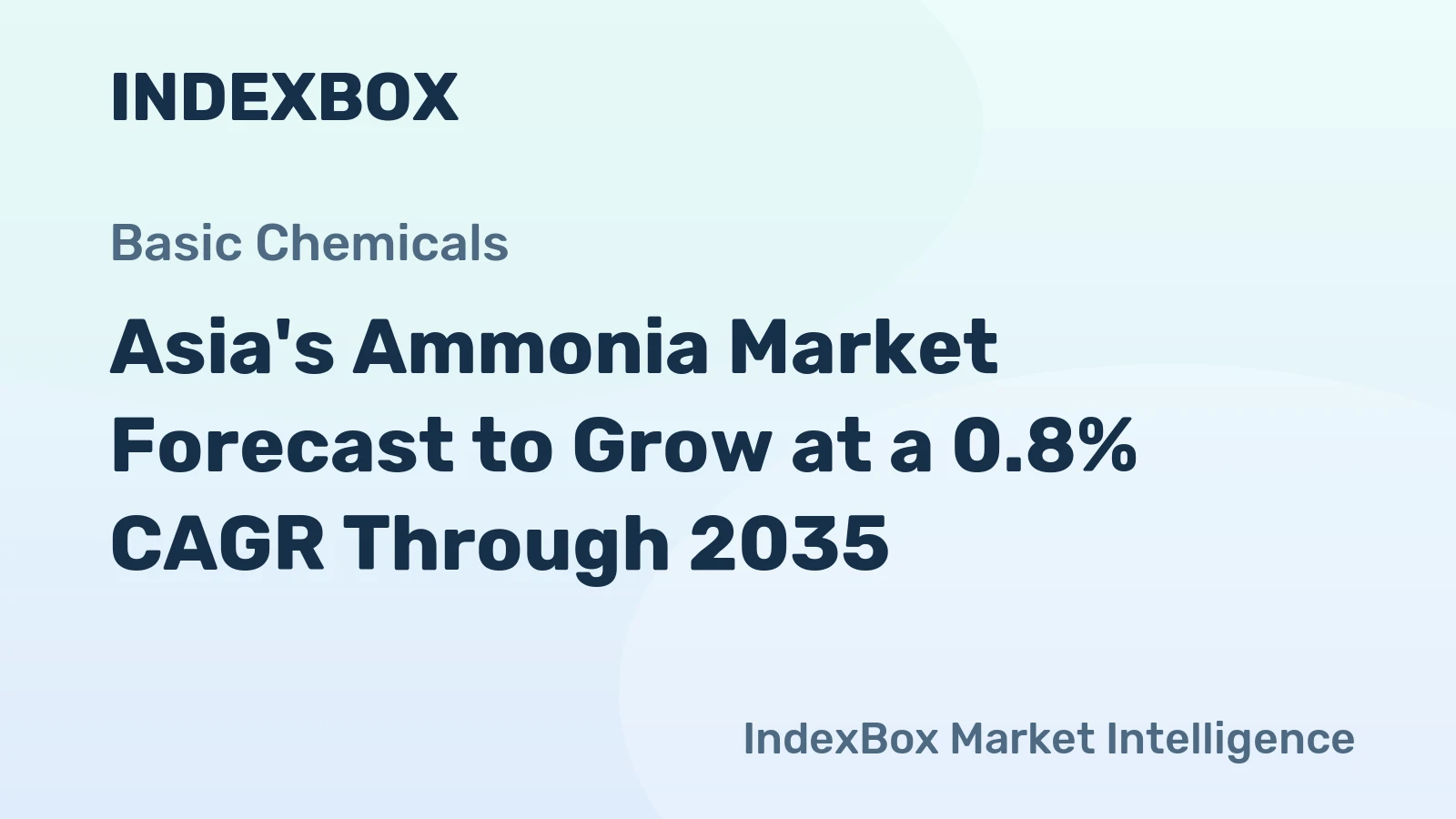 Asia's Ammonia Market Forecast to Grow at a 0.8% CAGR Through 2035
