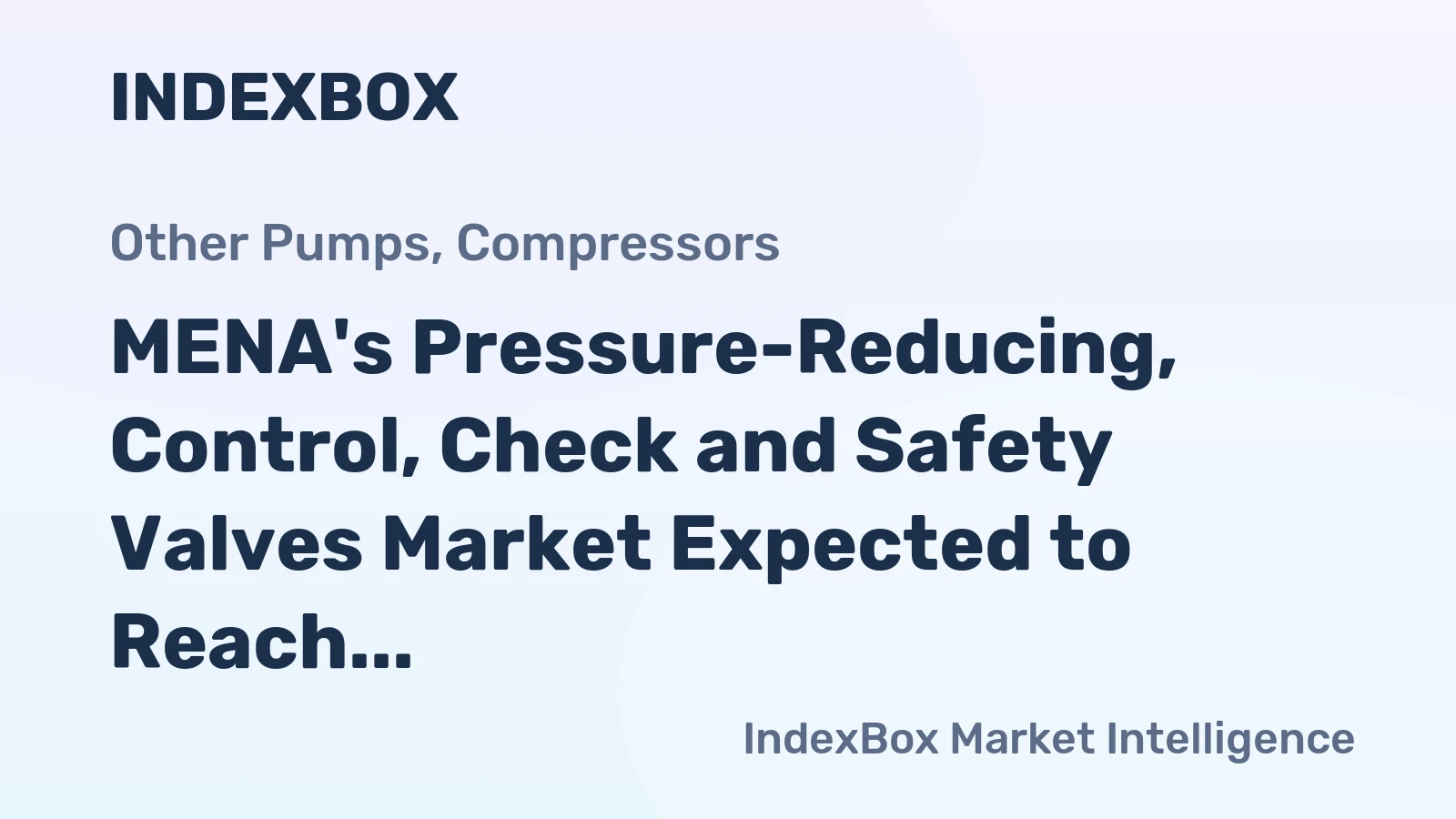 MENA's Pressure-Reducing, Control, Check and Safety Valves Market Expected to Reach 65M Units and $1.6B by 2035