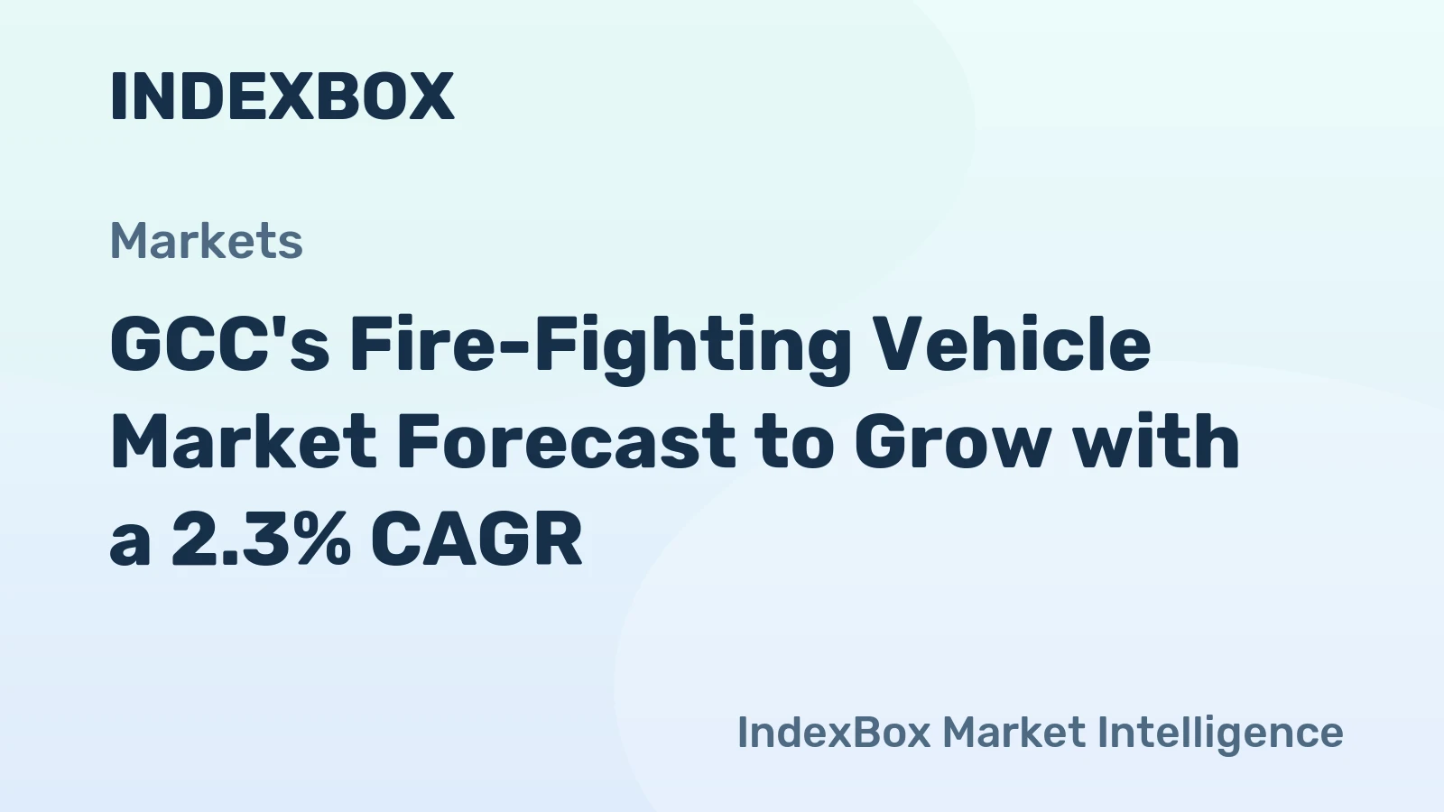 GCC's Fire-Fighting Vehicle Market Forecast to Grow with a 2.3% CAGR