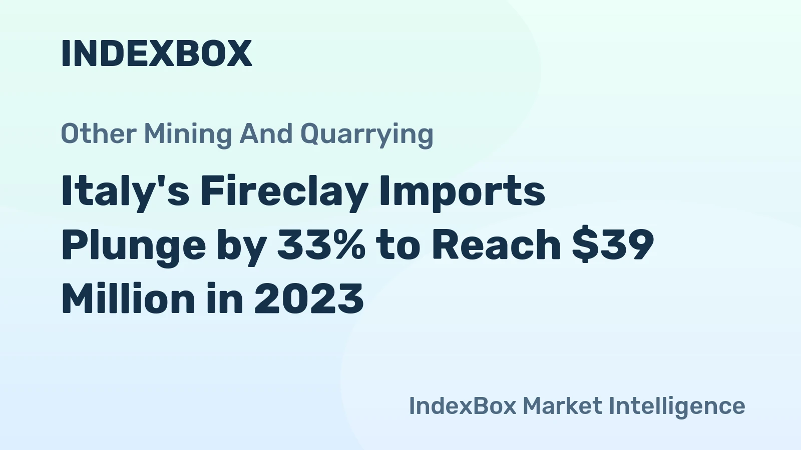 Italy's Fireclay Imports Plunge by 33% to Reach $39 Million in 2023