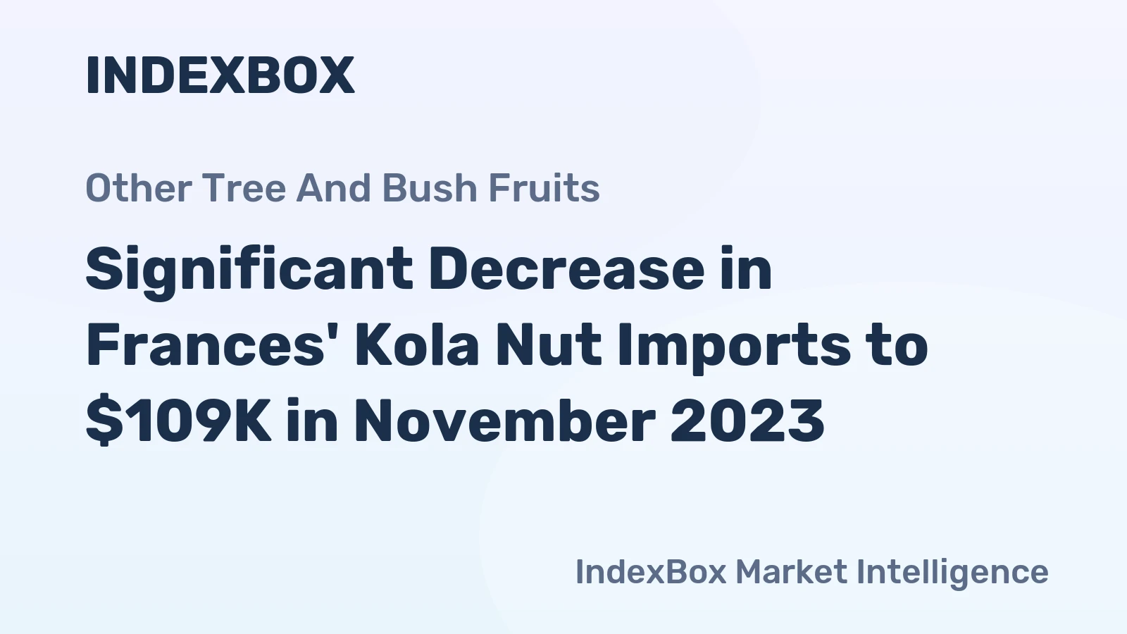 Significant Decrease in Frances' Kola Nut Imports to $109K in November 2023