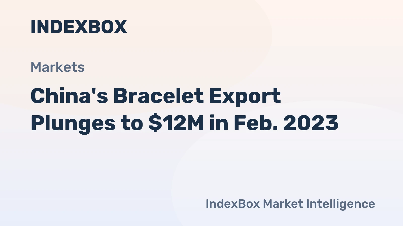 China's Bracelet Export Plunges to $12M in Feb. 2023