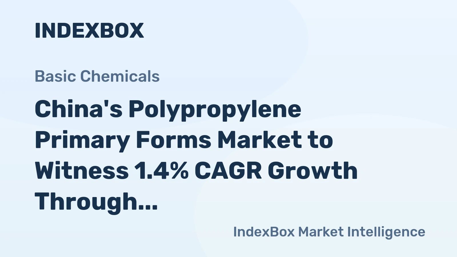 China's Polypropylene Primary Forms Market to Witness 1.4% CAGR Growth Through 2035