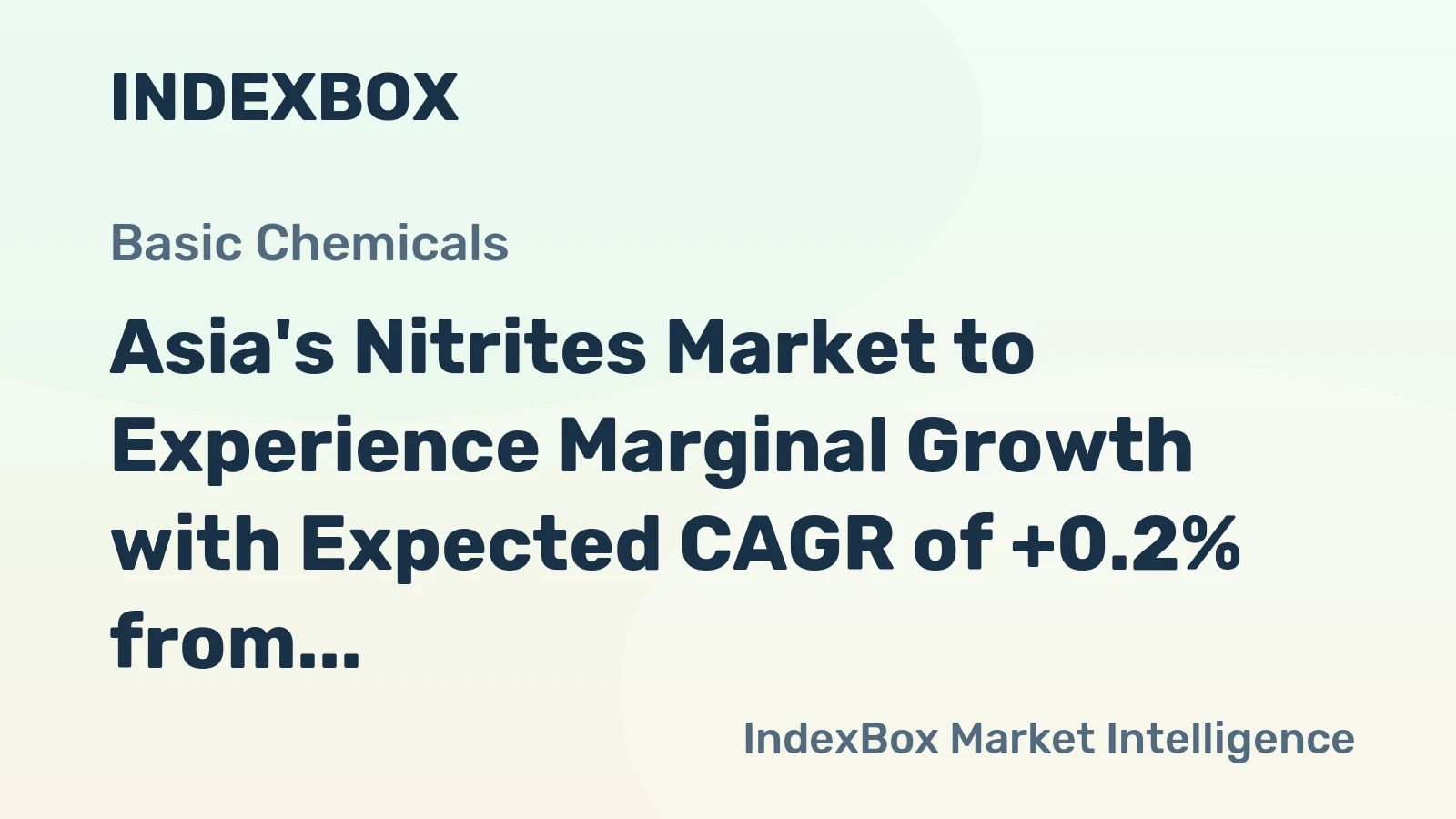 Asia's Nitrites Market to Experience Marginal Growth with Expected CAGR of +0.2% from 2024 to 2035