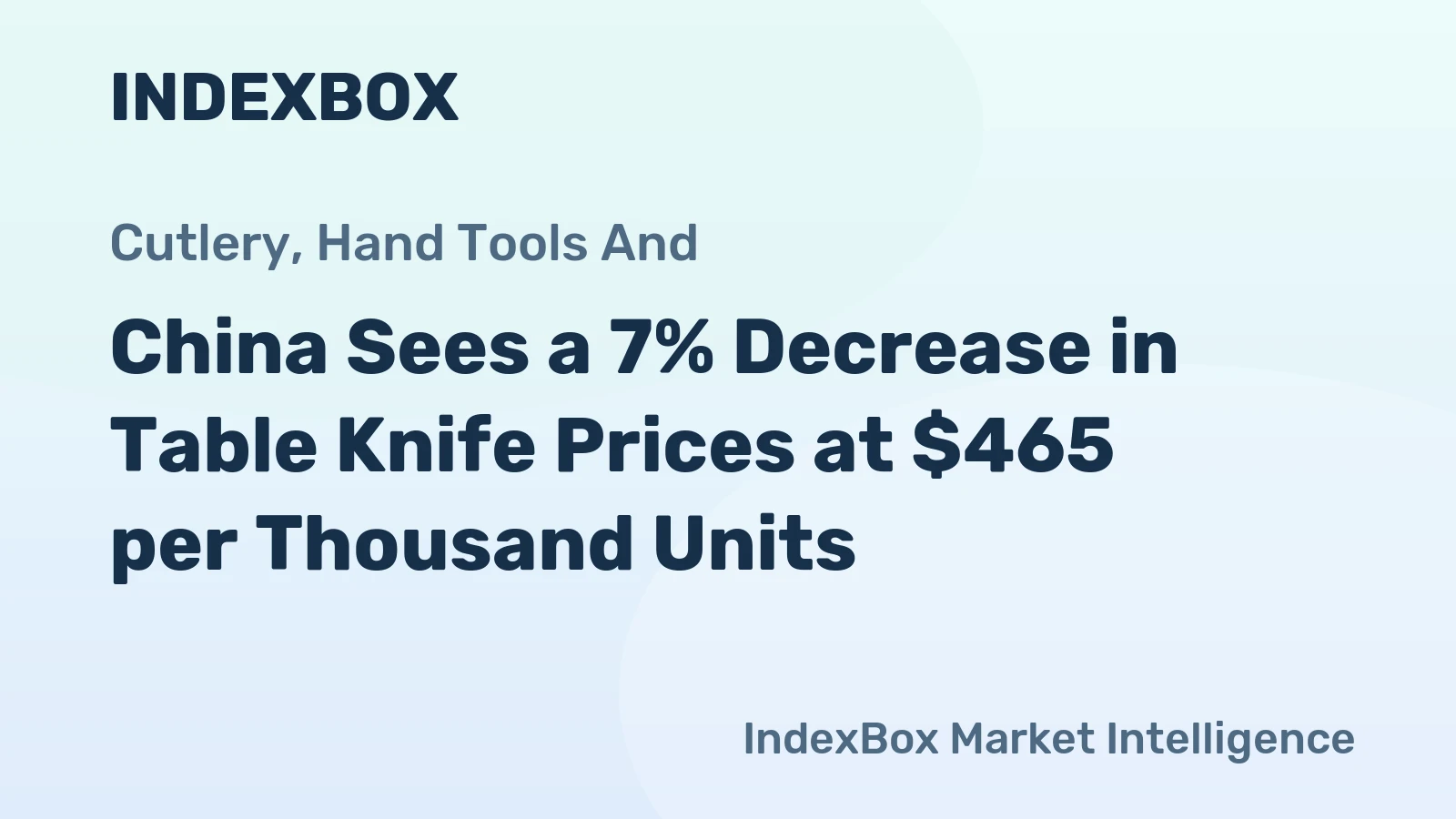 China Sees a 7% Decrease in Table Knife Prices at $465 per Thousand Units