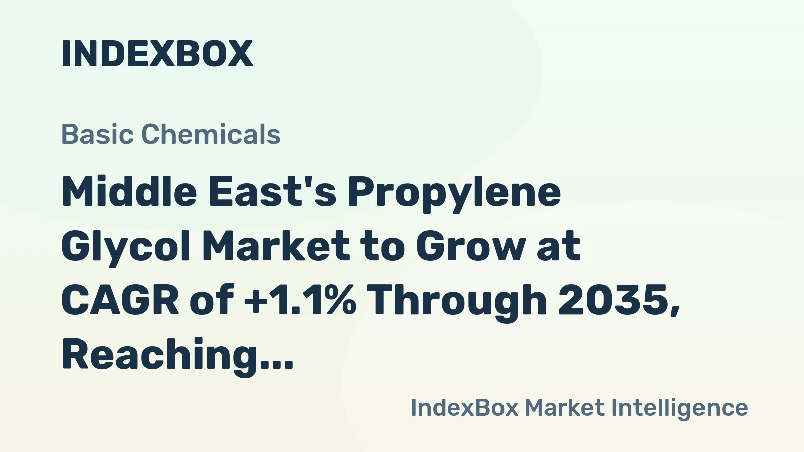 Middle East's Propylene Glycol Market to Grow at CAGR of +1.1% Through 2035, Reaching 340K tons