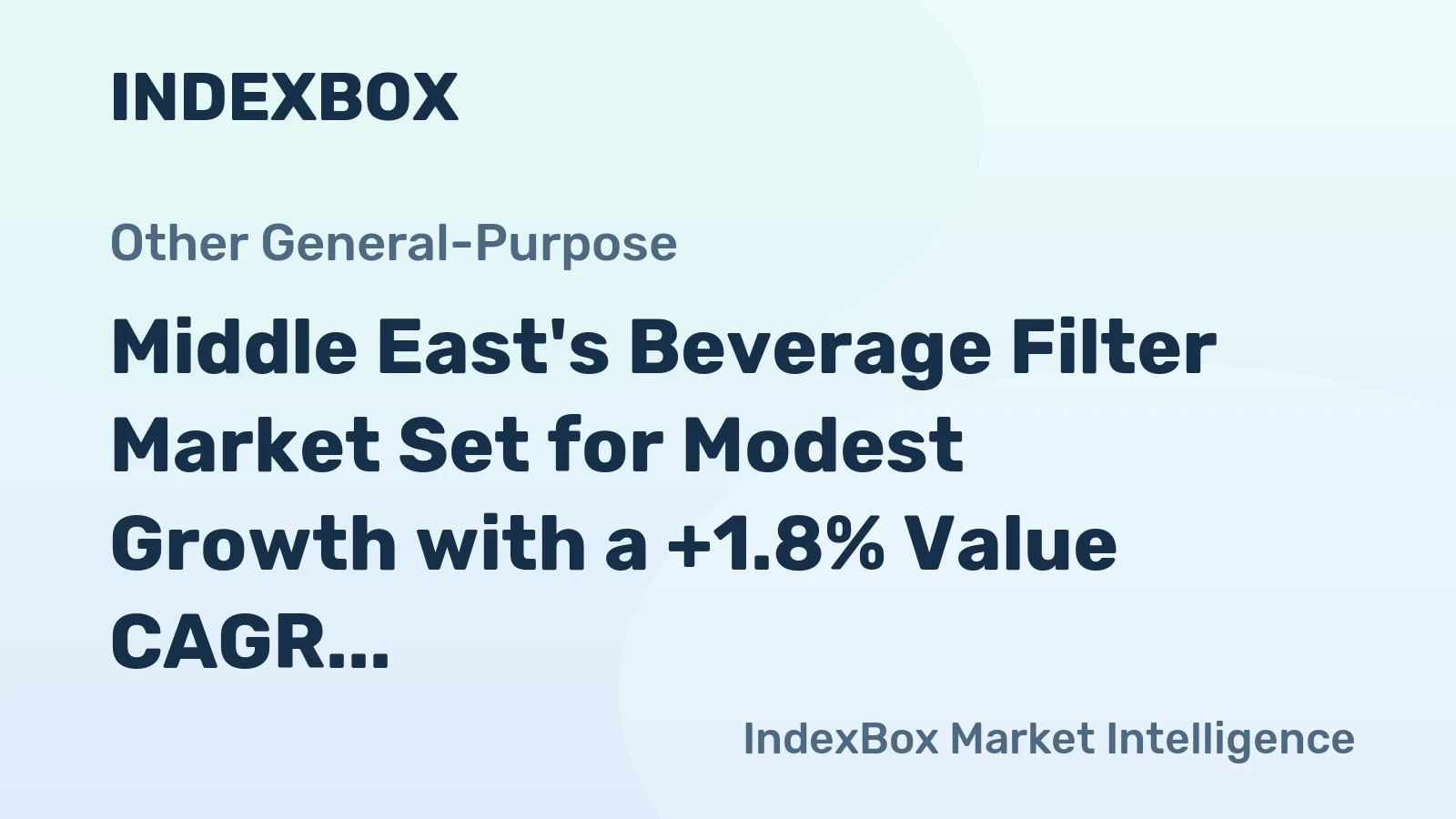 Middle East's Beverage Filter Market Set for Modest Growth with a +1.8% Value CAGR