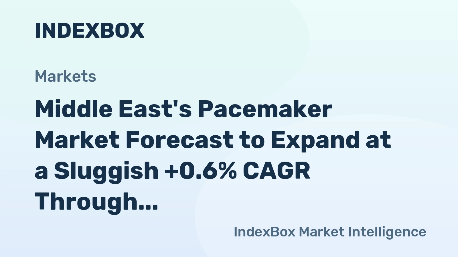 Middle East's Pacemaker Market Forecast to Expand at a Sluggish +0.6% CAGR Through 2035