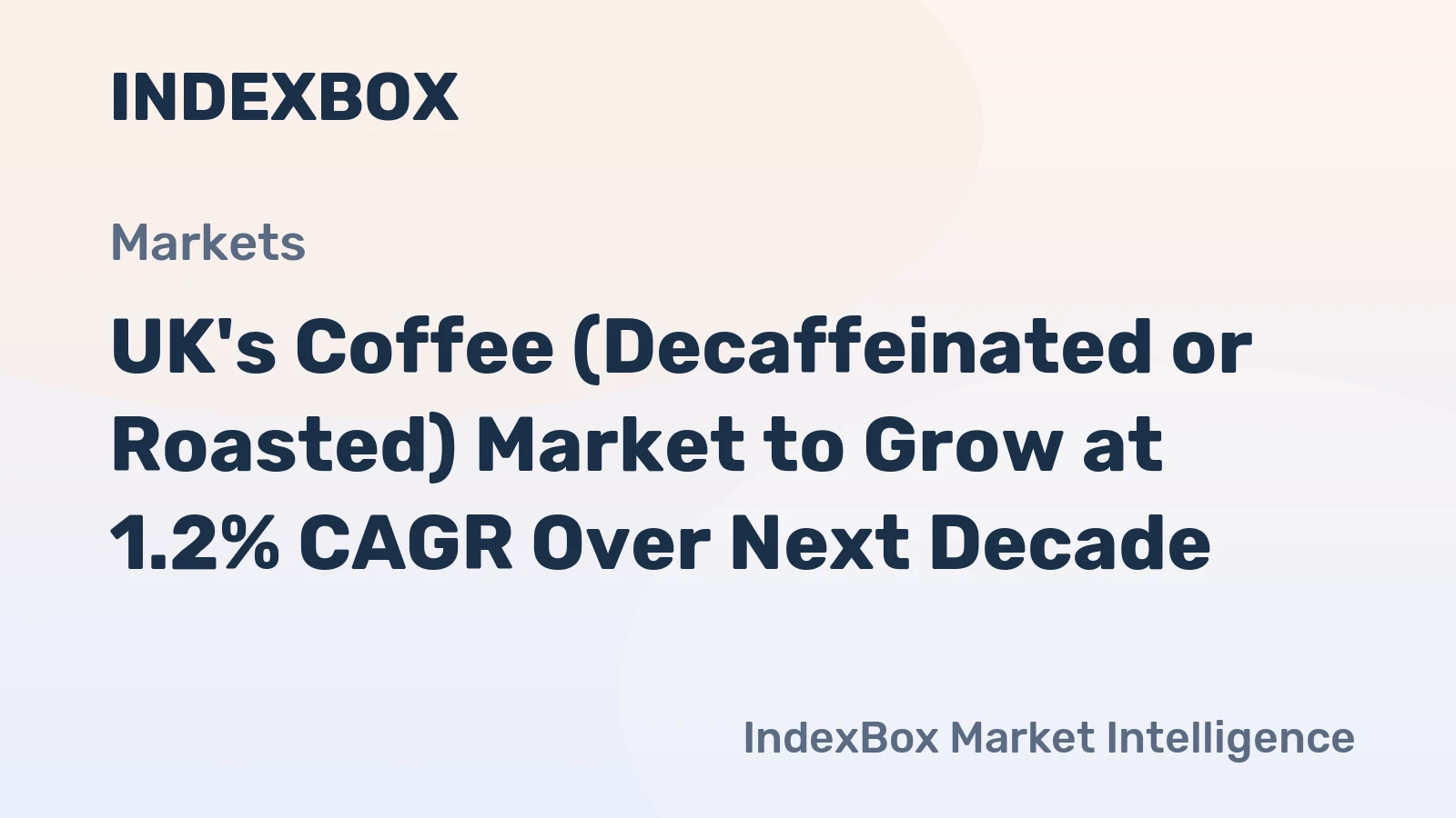 UK's Coffee (Decaffeinated or Roasted) Market to Grow at 1.2% CAGR Over Next Decade