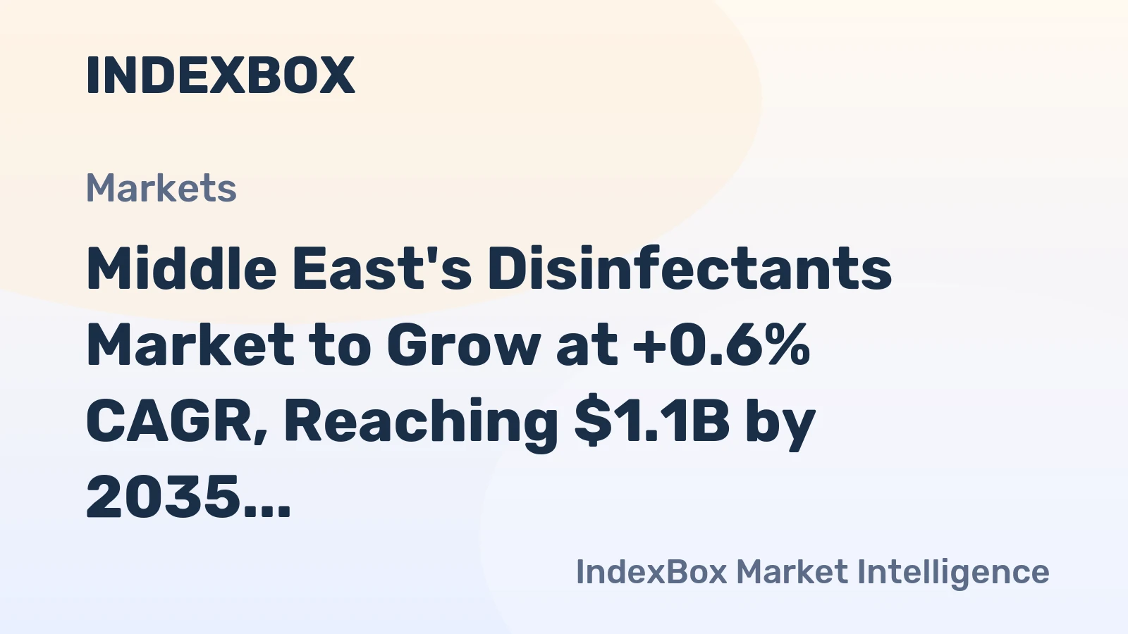 Middle East's Disinfectants Market to Grow at +0.6% CAGR, Reaching $1.1B by 2035