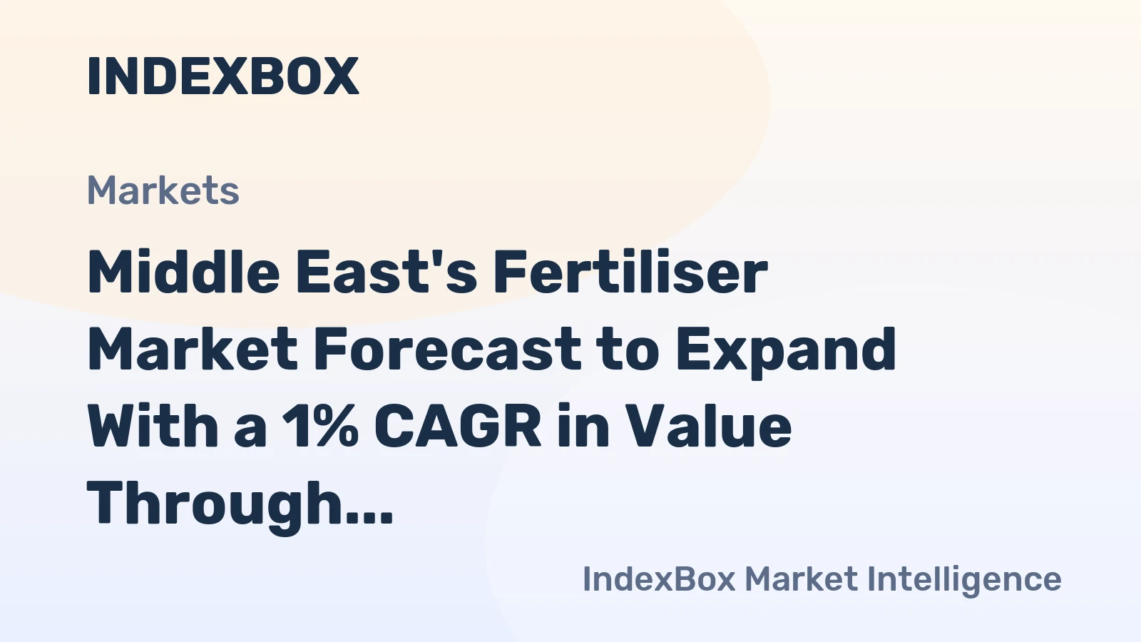 Middle East's Fertiliser Market Forecast to Expand With a 1% CAGR in Value Through 2035